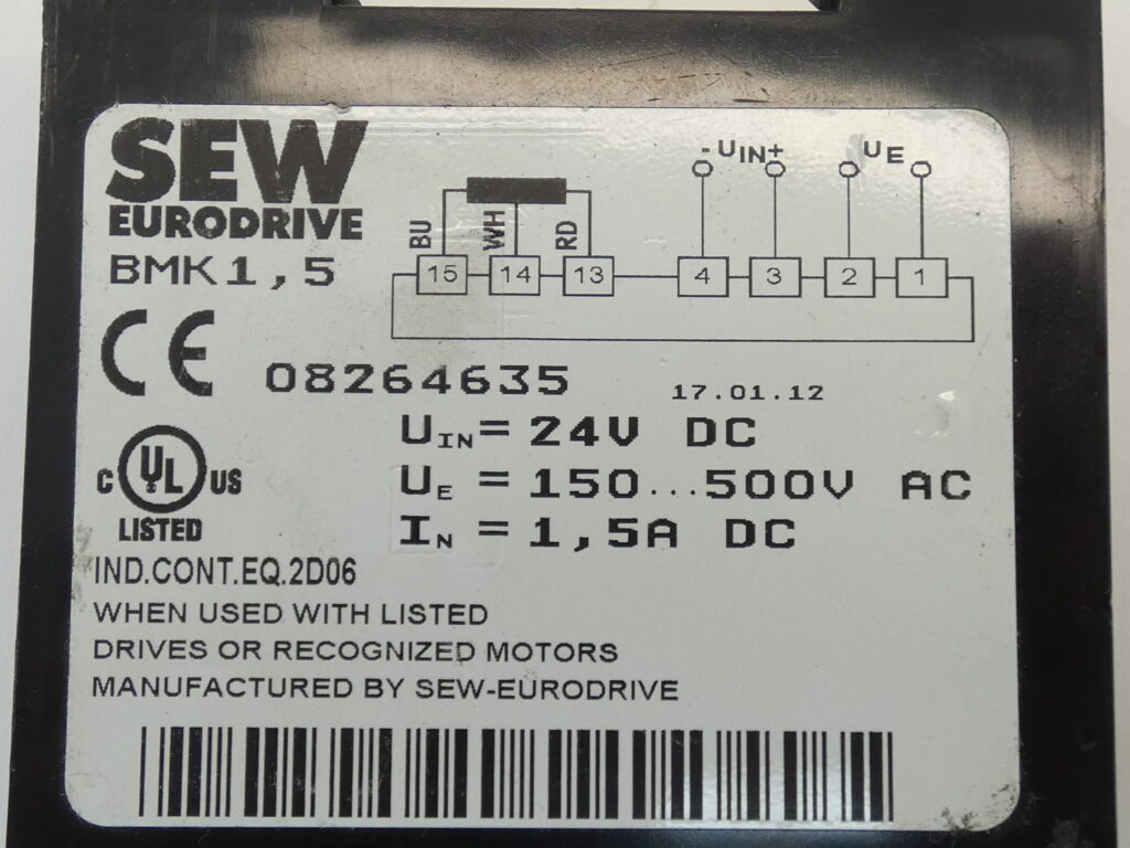 SEW-Eurodrive BMK 1,5—08264635 Rectifier – GPM Surplus