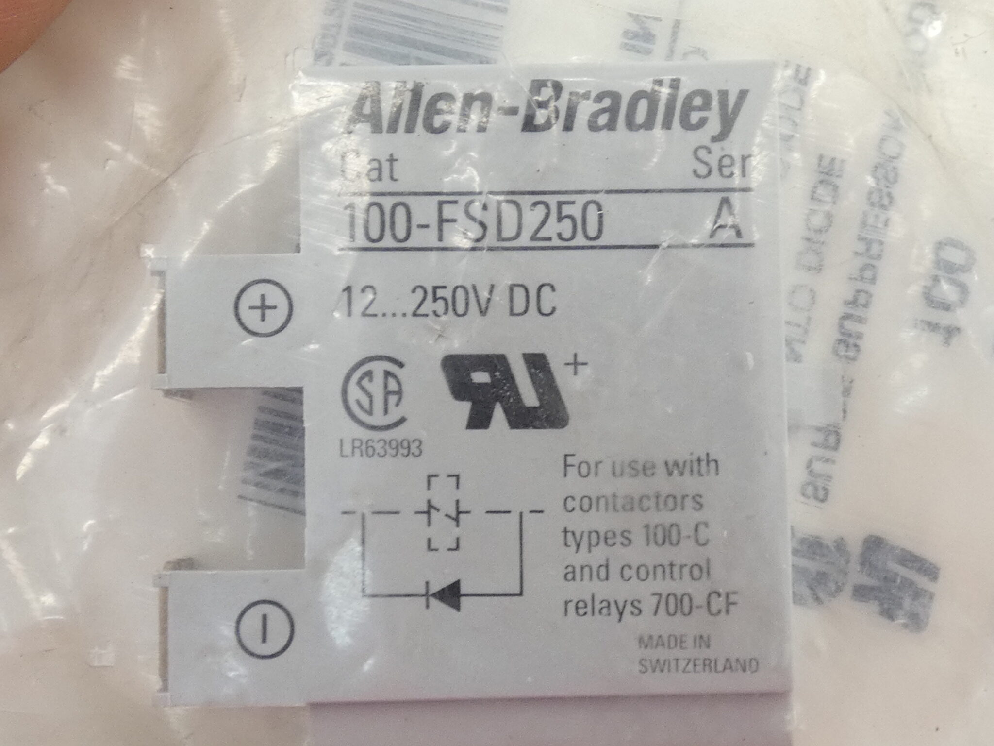 Allen-Bradley 100FSD250 Surge Suppressor Diode, Series A – GPM Surplus
