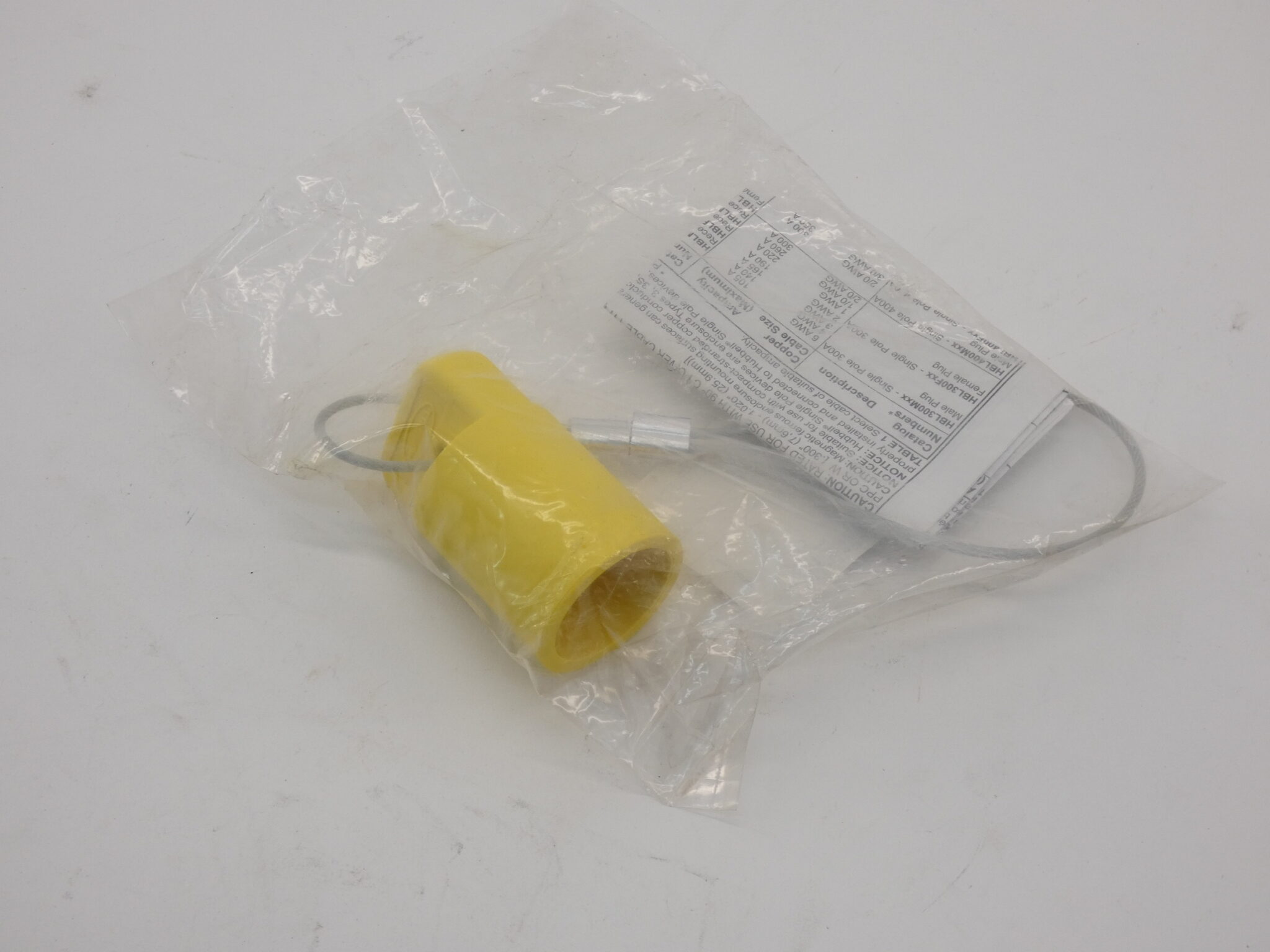Hubbell HBLFCAPY Protective Cap, Yellow, Female, Single Pole – GPM Surplus