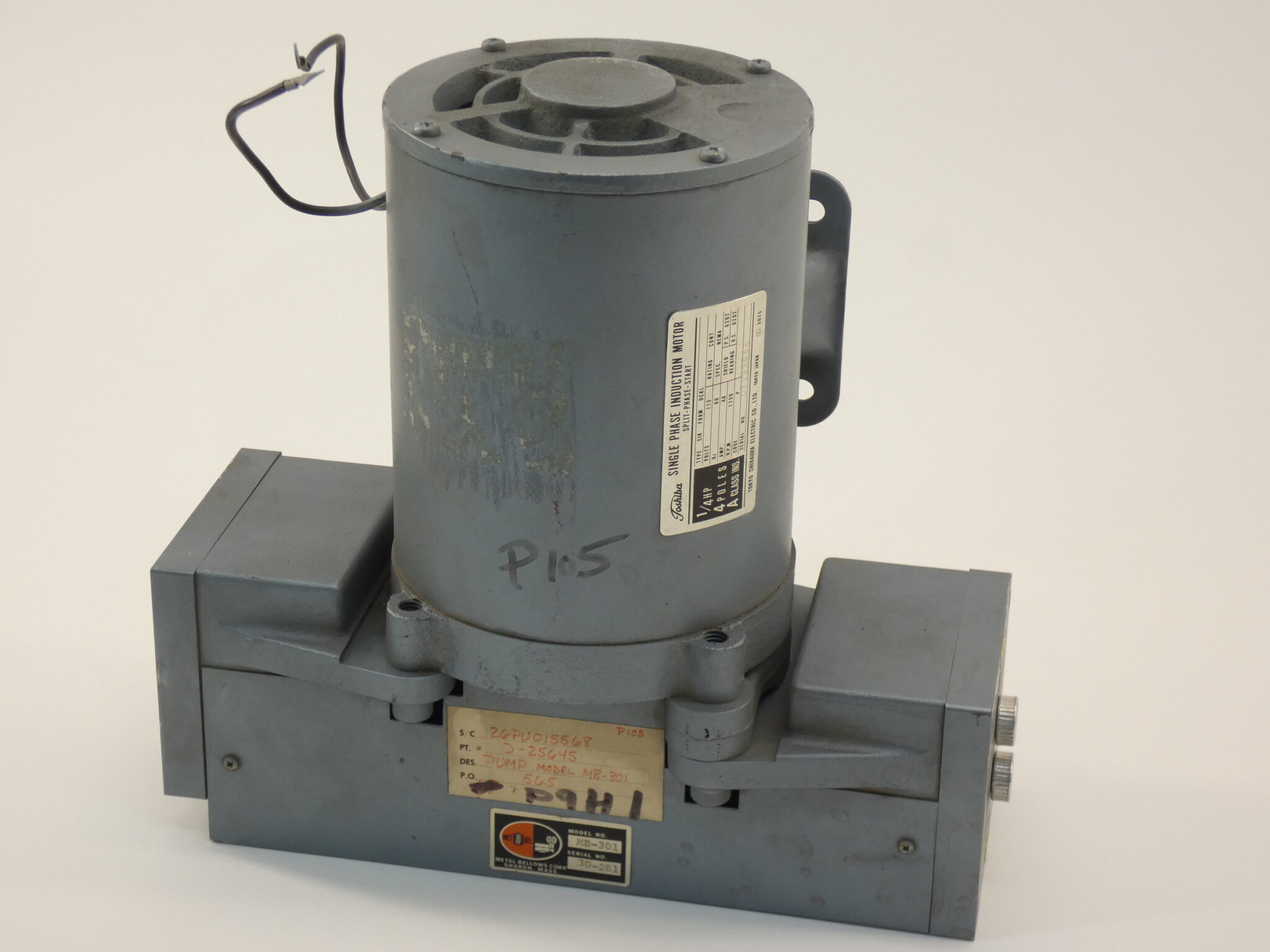 Metal Bellows MB-301 Vacuum Pump W/ 1/4HP Toshiba Induction Motor – GPM ...