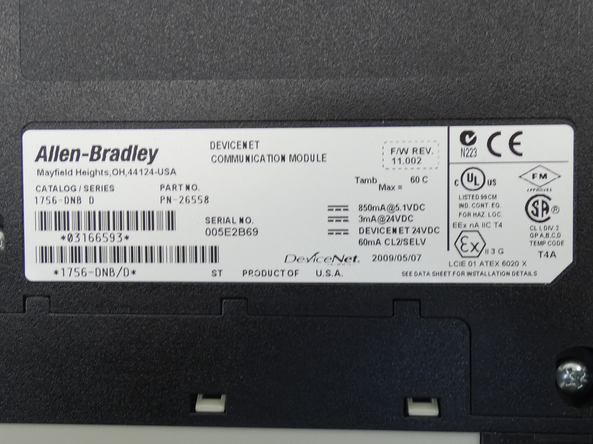 Allen-Bradley 1756-A4 Chassis, 1756-PA72/C, Logix 5561, 1756-DNB, 1756 ...