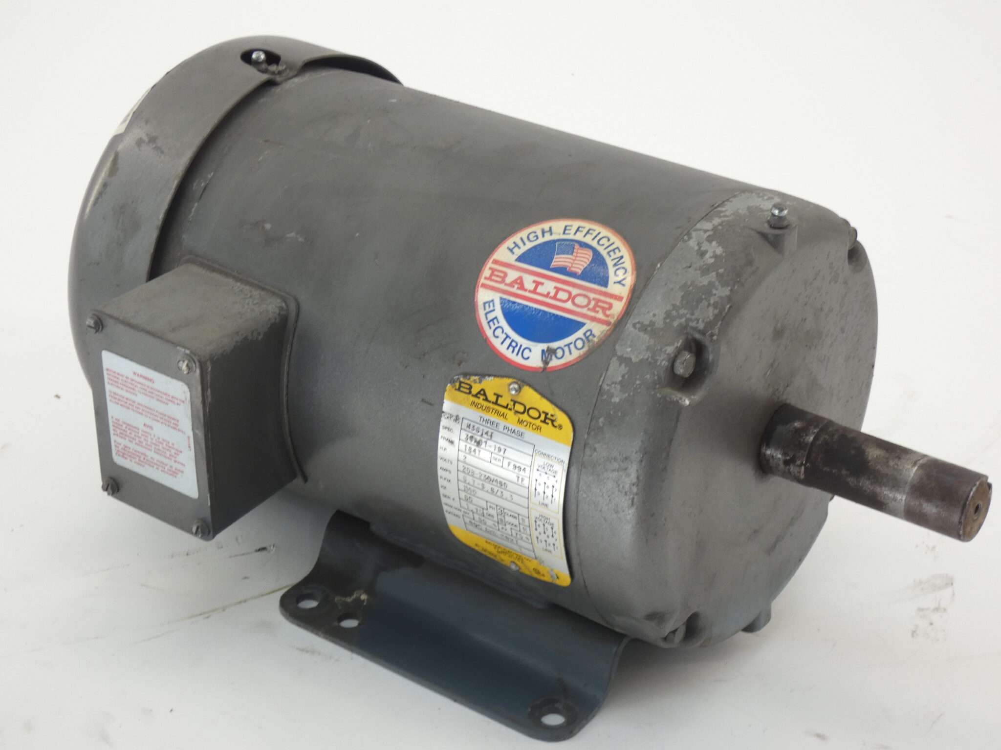 2HP Baldor M3614T Motor, 1140RPM, Frame 184T, 3PH – GPM Surplus
