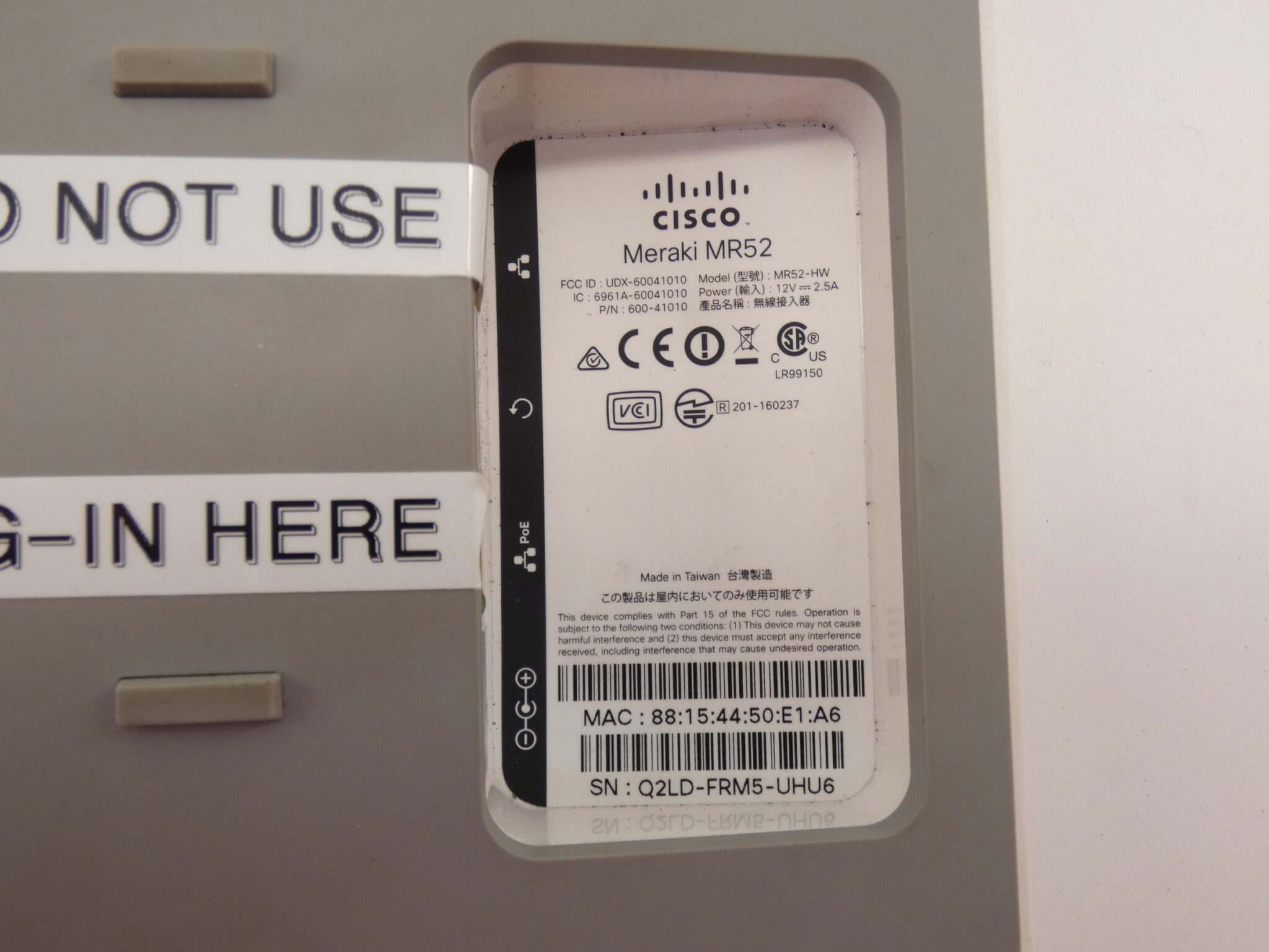 *Lot of 4* Cisco Meraki MR52-HW Access Point, No Power Cords – GPM Surplus