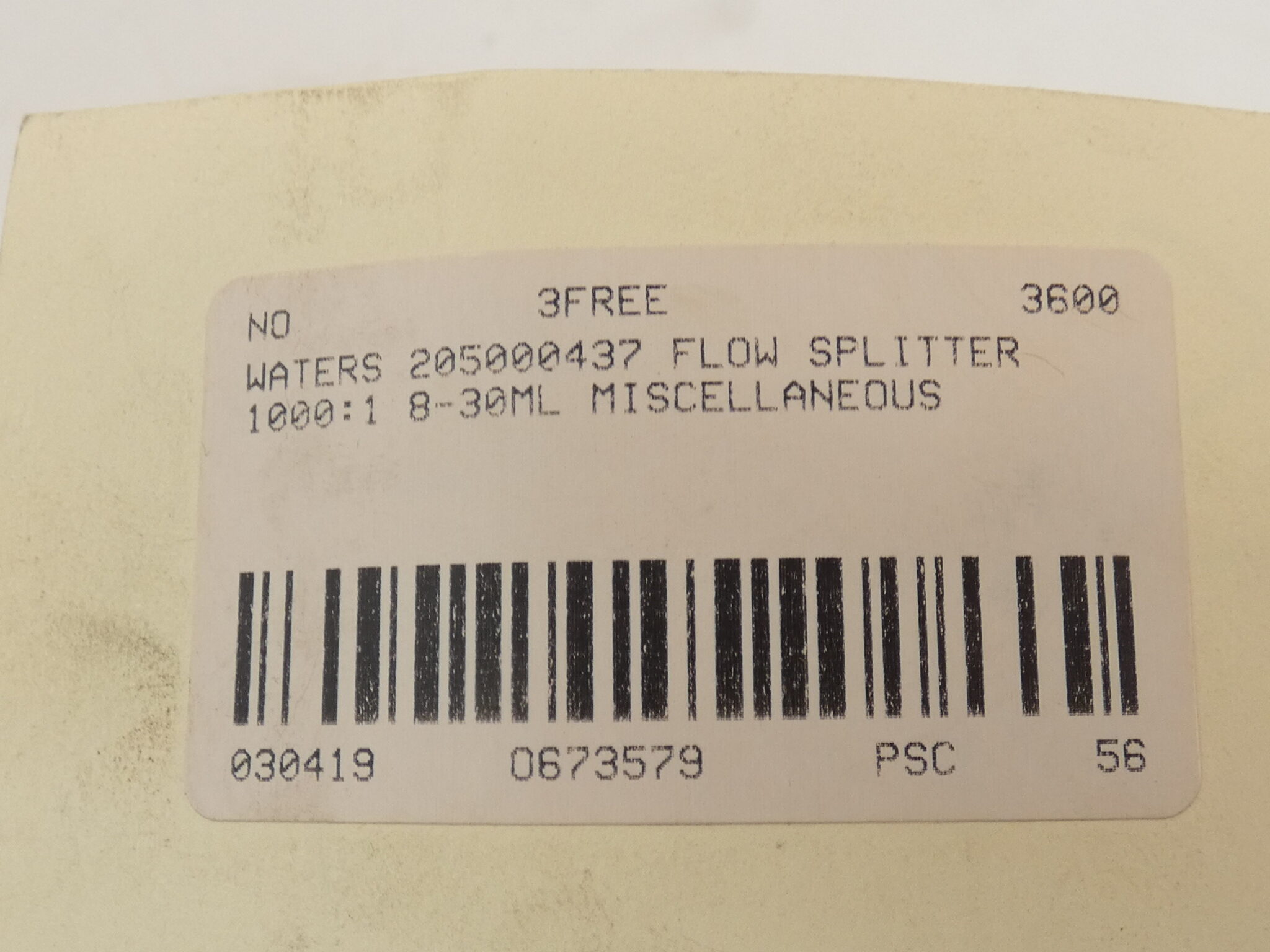 1000:1 Waters 205000437 Flow Splitter 8-30ML – GPM Surplus