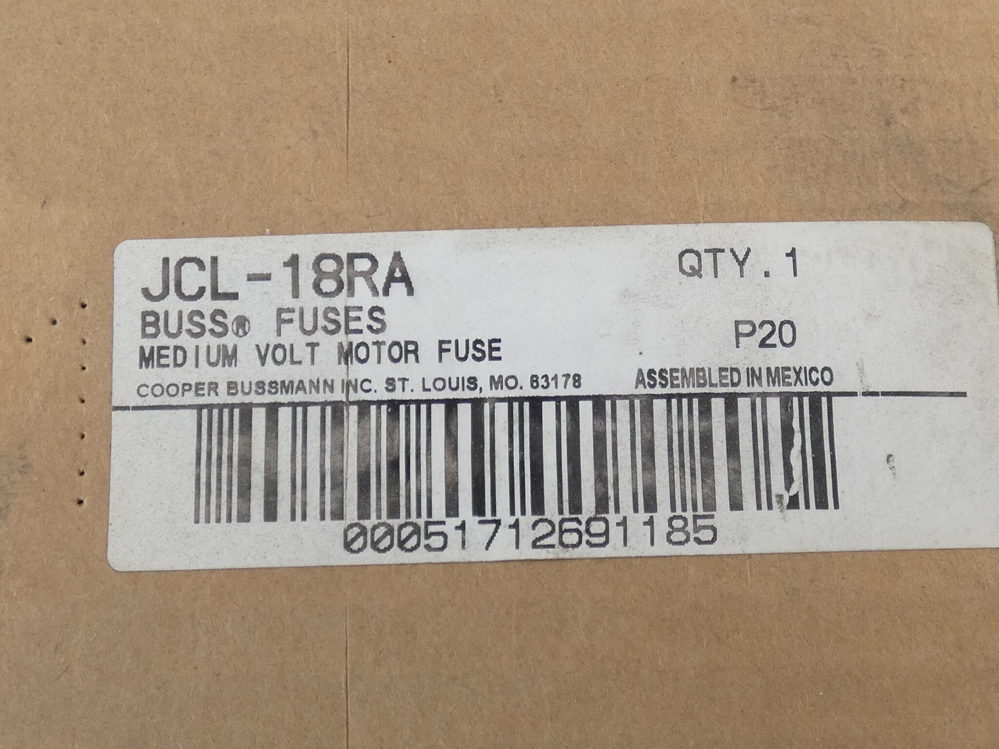 Buss JCL-18RA Medium Volt Motor Fuse, 390A – GPM Surplus