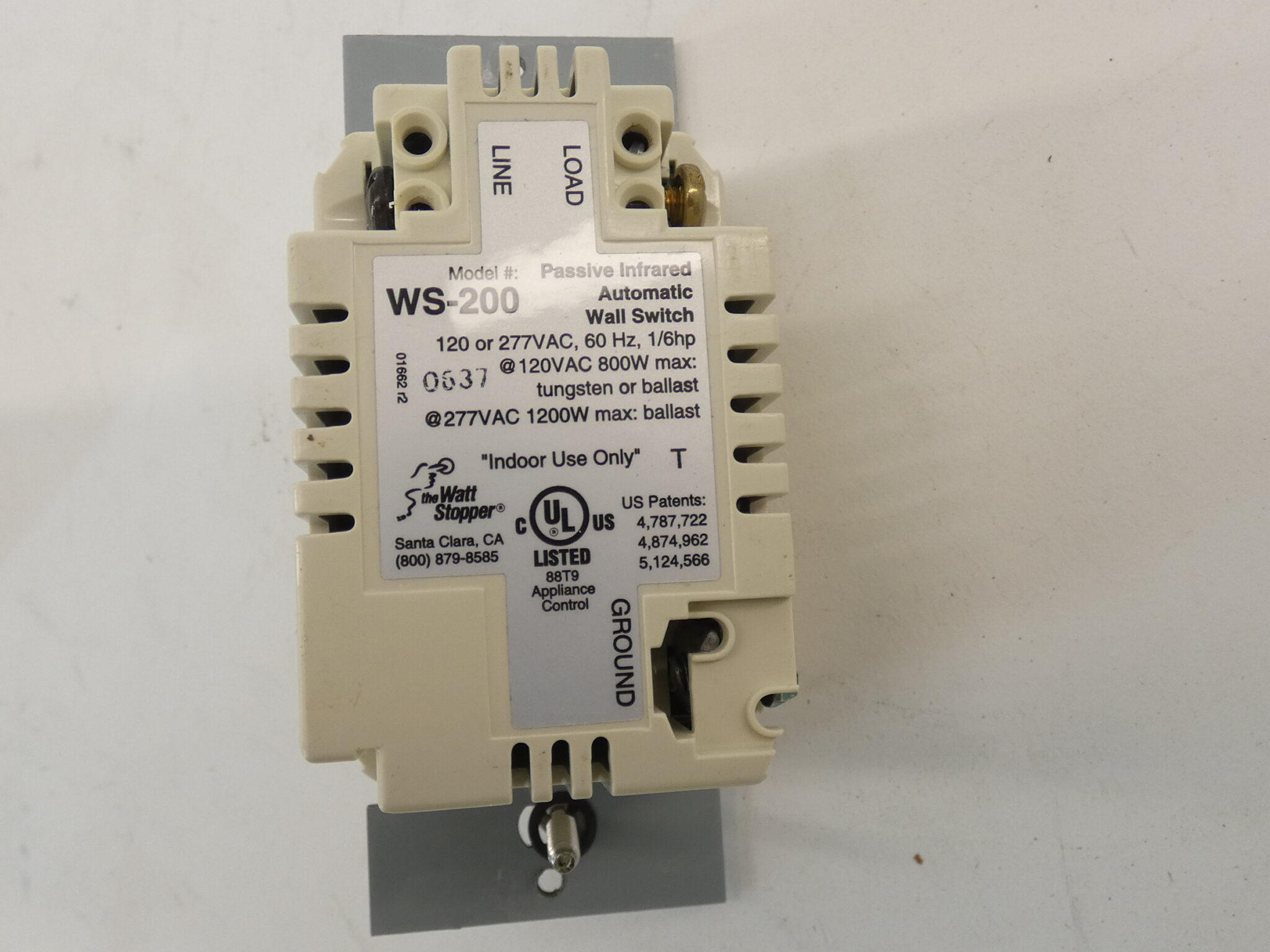 Watt Stopper WS-200-A Automatic Wall Switch, No Cover Plate – GPM Surplus