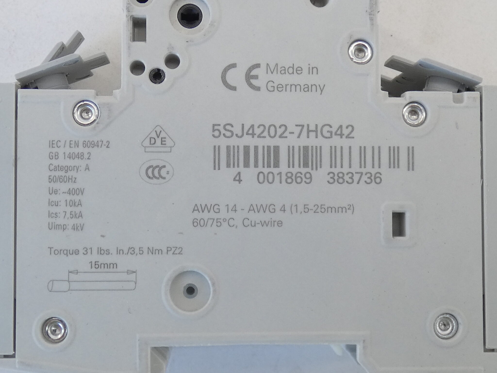 Siemens 5SJ4202-7HG42 Circuit Breaker 2A 2P – GPM Surplus