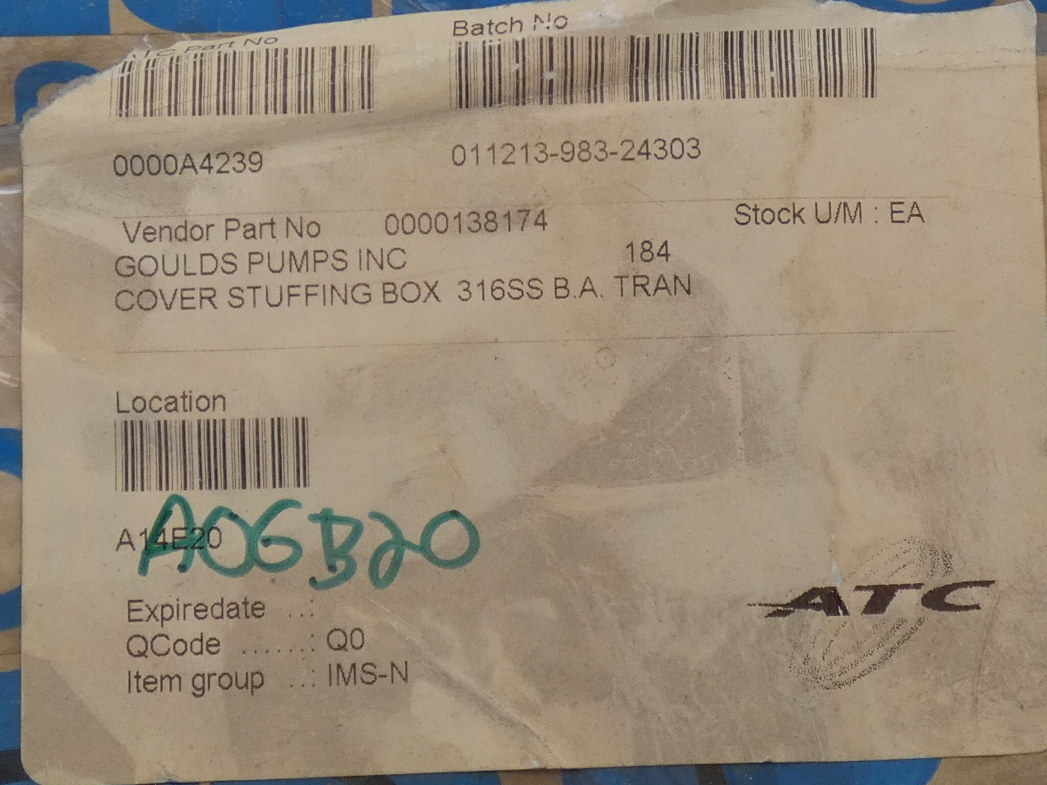 Goulds R100-787 Cover Stuffing Box, 1X2-8, 54073, CF8M – GPM Surplus