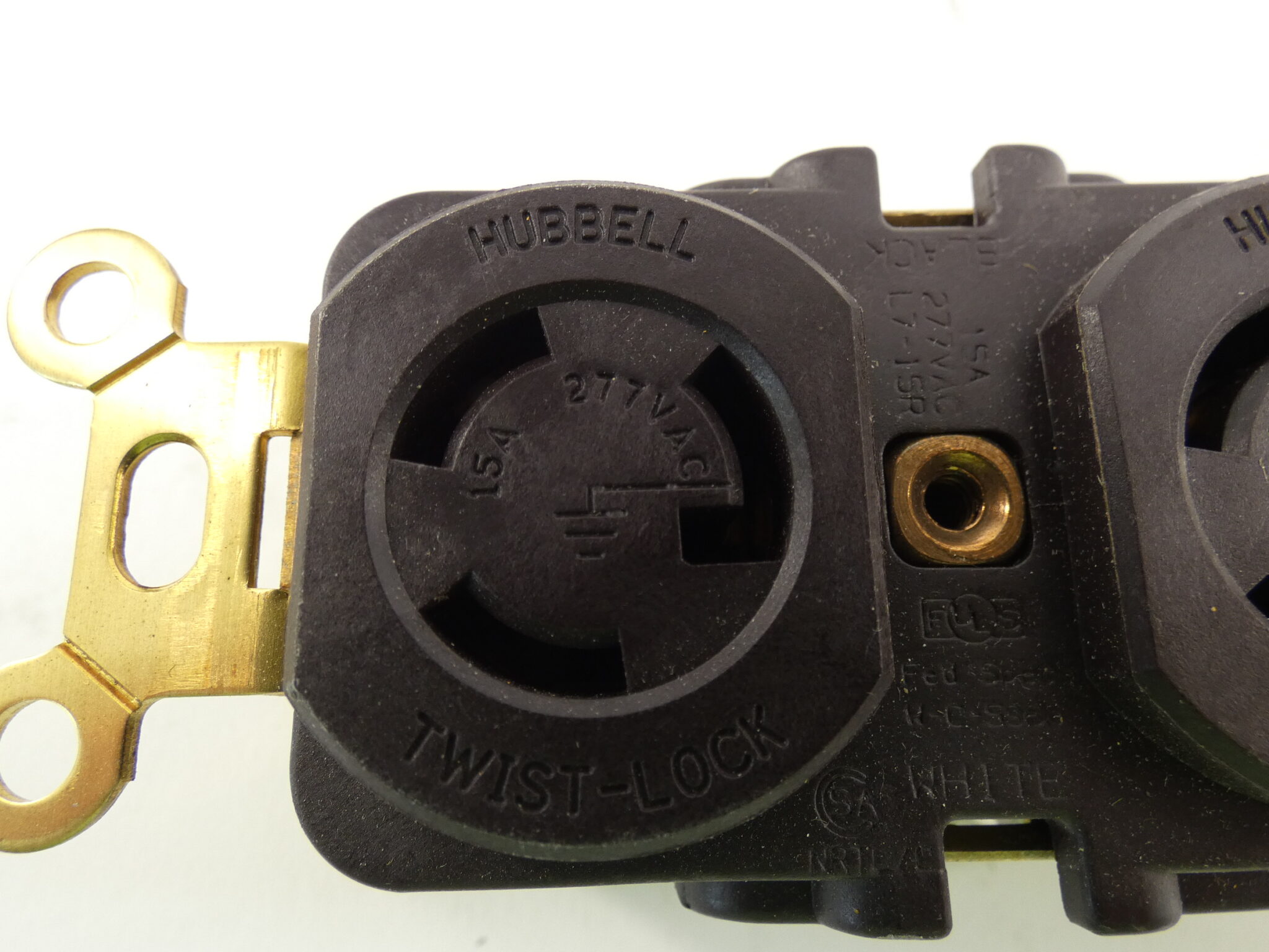 Hubbell Twist-Lock Brown Outlet 277VAC 15A – GPM Surplus