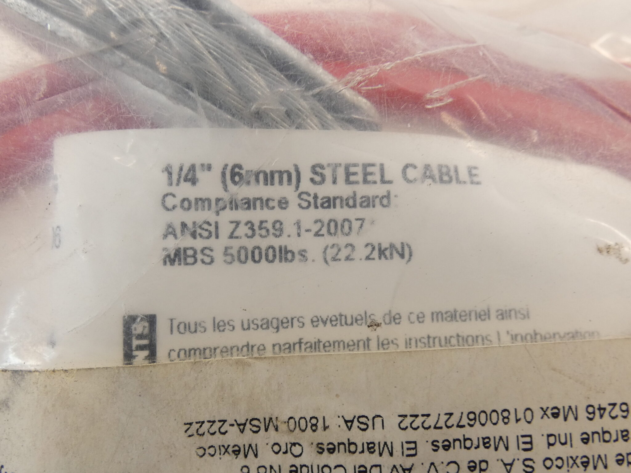 MSA SFP3267506 Anchor Sling 6′ Cable Connecting Sling 1/4″ 5000 LBS ...