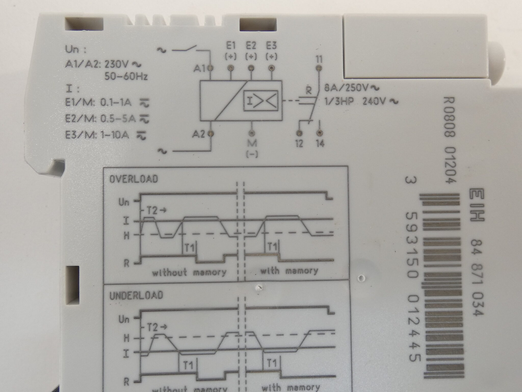 Crouzet EIH 84 871 034 Current Monitoring Relay, 230V – GPM Surplus