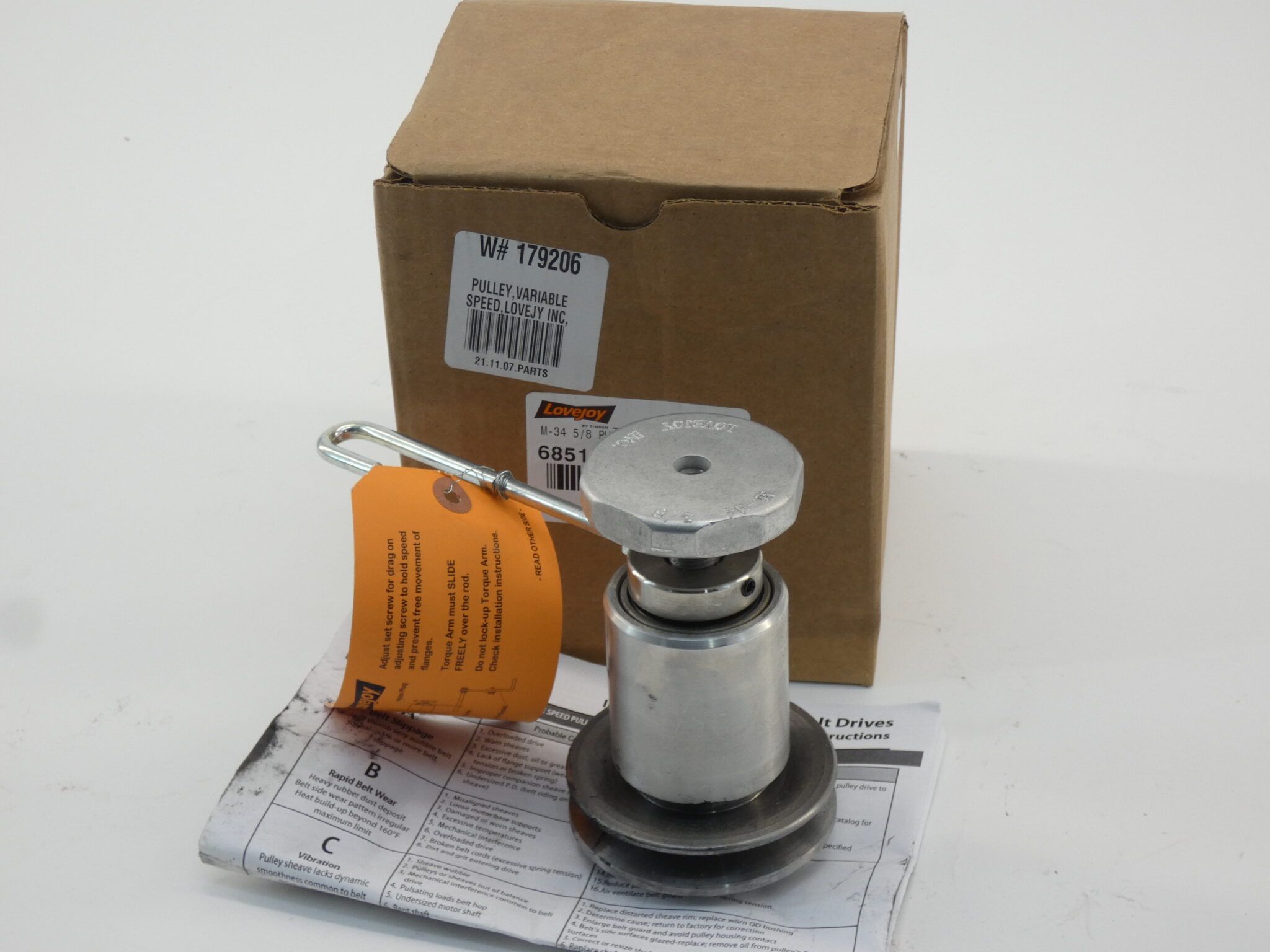 Lovejoy 68514431583 M34 5/8 Spring Loaded Variable Speed Pulley 5/8 ...