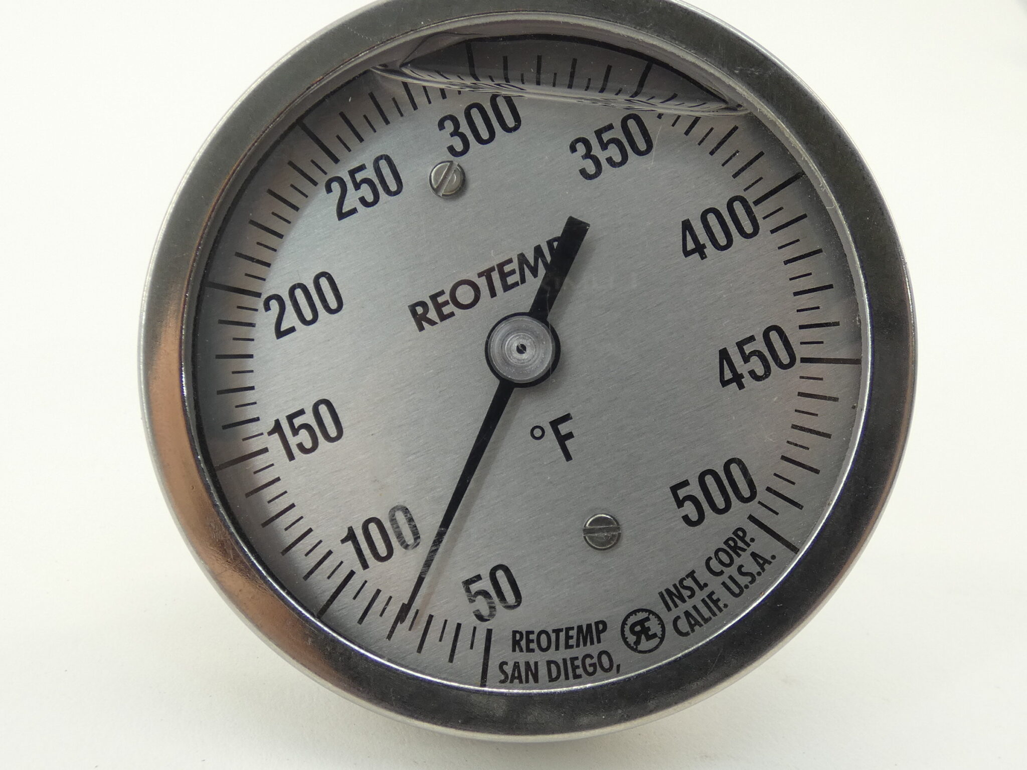 Reotemp Thermometer 3″ Face Dial 50-500°F Fahrenheit 2″ Stem Glycerin ...