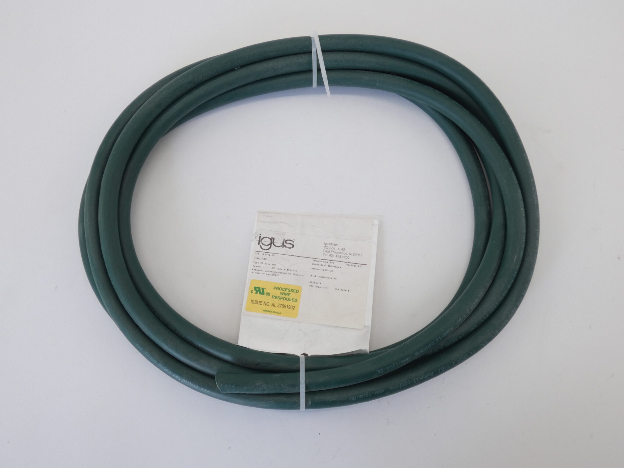Igus CF5-02-36 Chainflex Cable Green 15 Ft – GPM Surplus