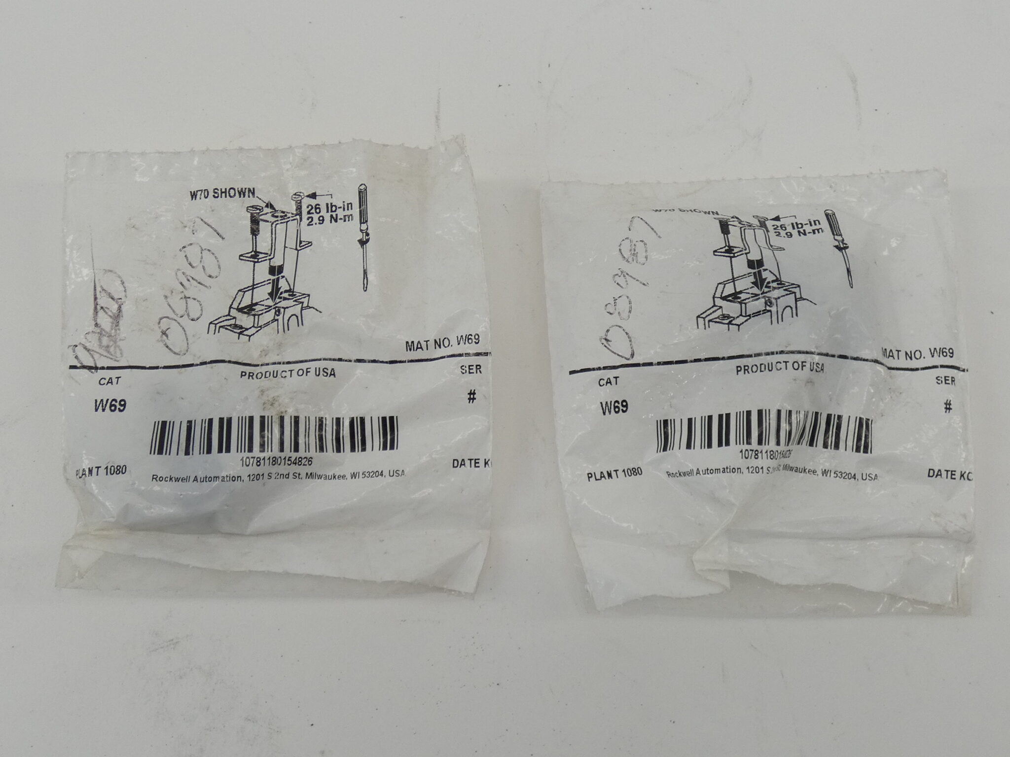 *Lot of 2* Allen-Bradley W69 Overload Relay Heater Element Rockwell ...