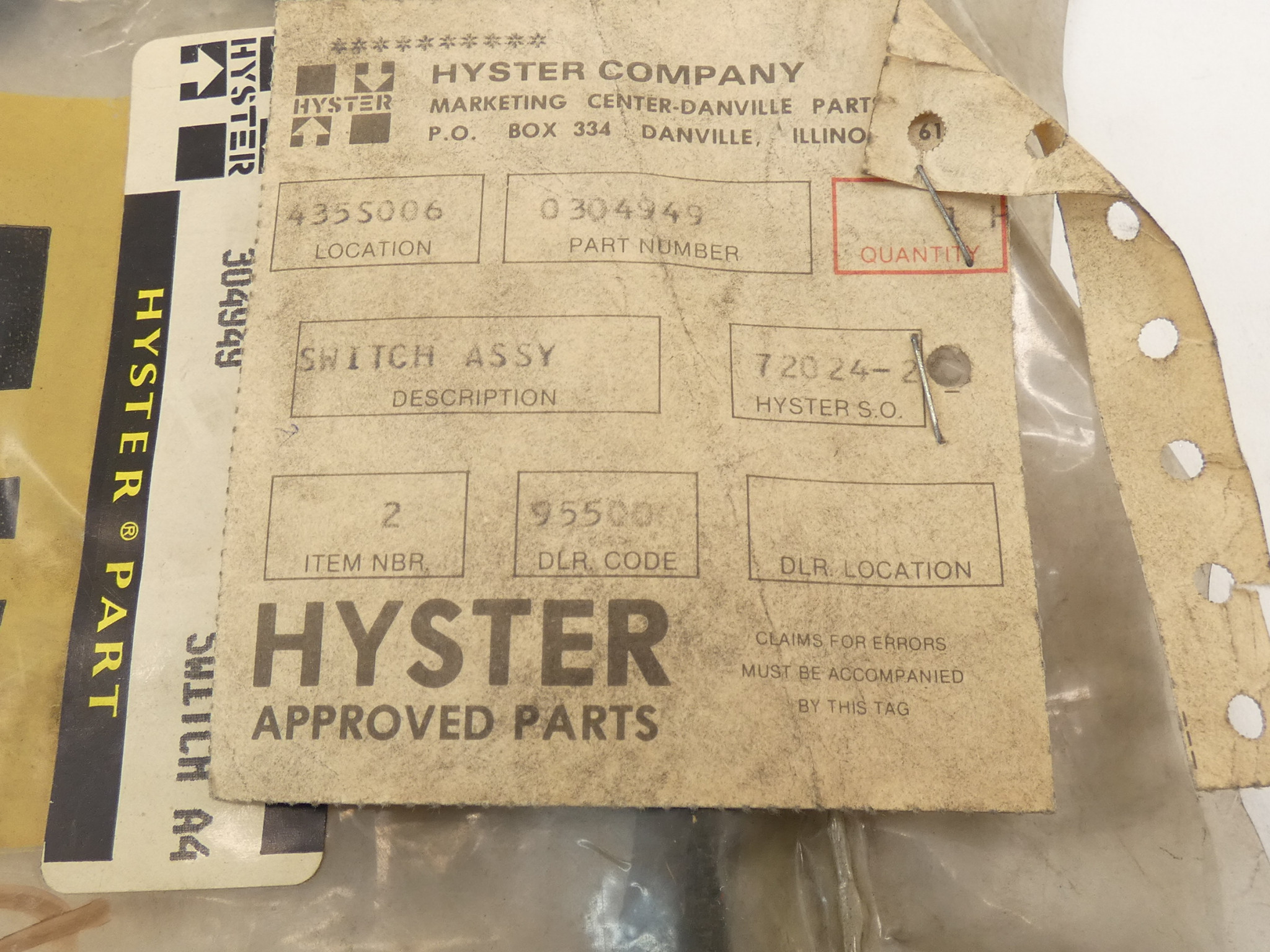 Hyster 0304949 Switch Assembly – GPM Surplus