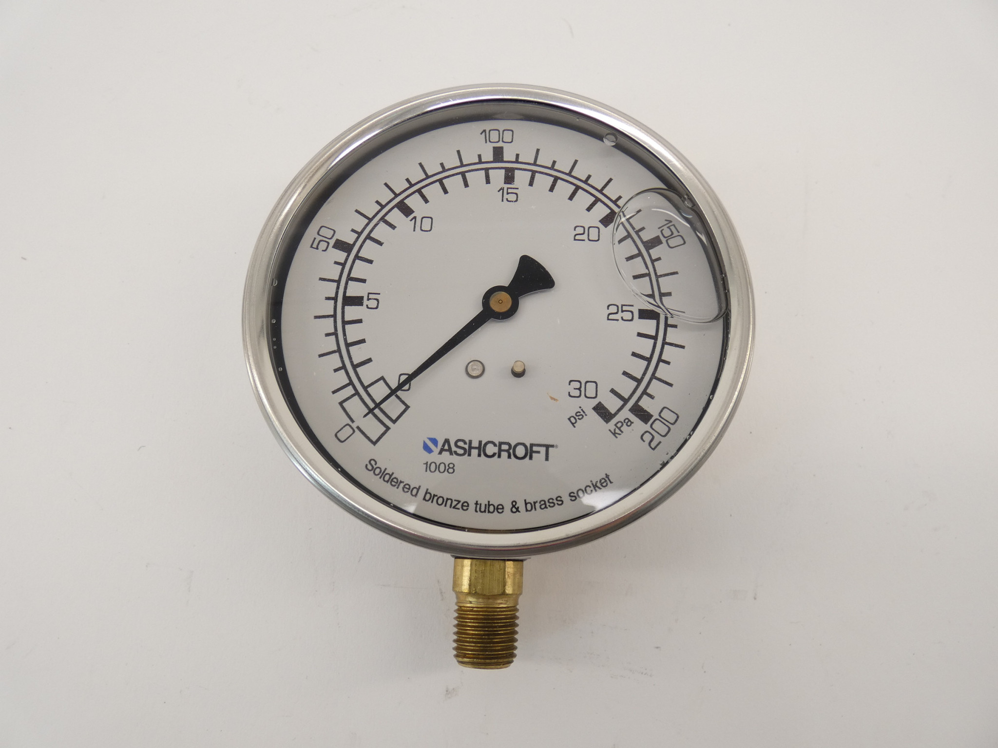 Ashcroft 10-1008-A-02L-30#-BCB Liquid Filled Pressure Gauge 0-30PSI 0 ...