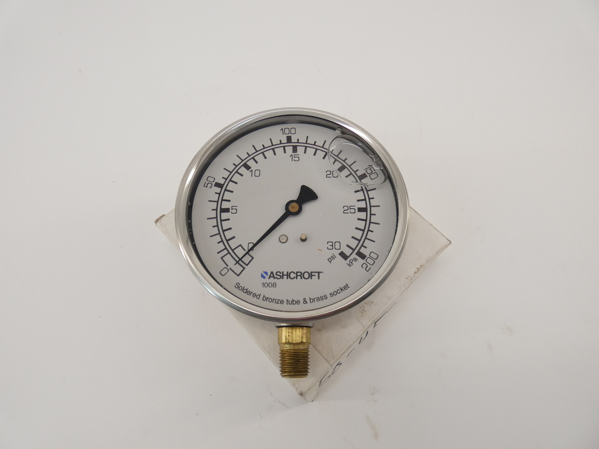 Ashcroft 10-1008-A-02L-30#-BCB Liquid Filled Pressure Gauge 0-30PSI 0 ...