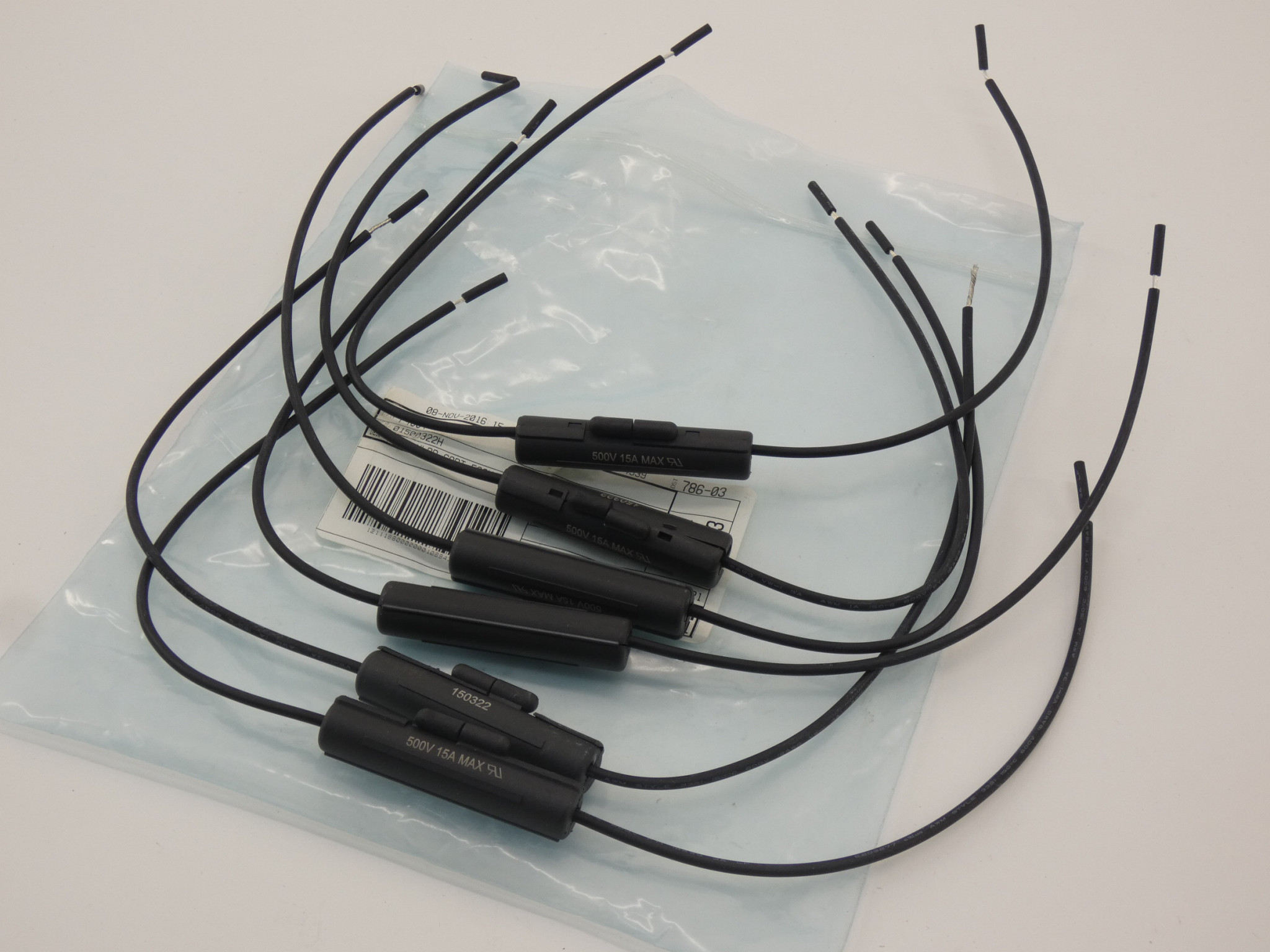 *Lot of 7* Littelfuse 01500322H Fuse Holder Cartridge 15A In Line 500V ...