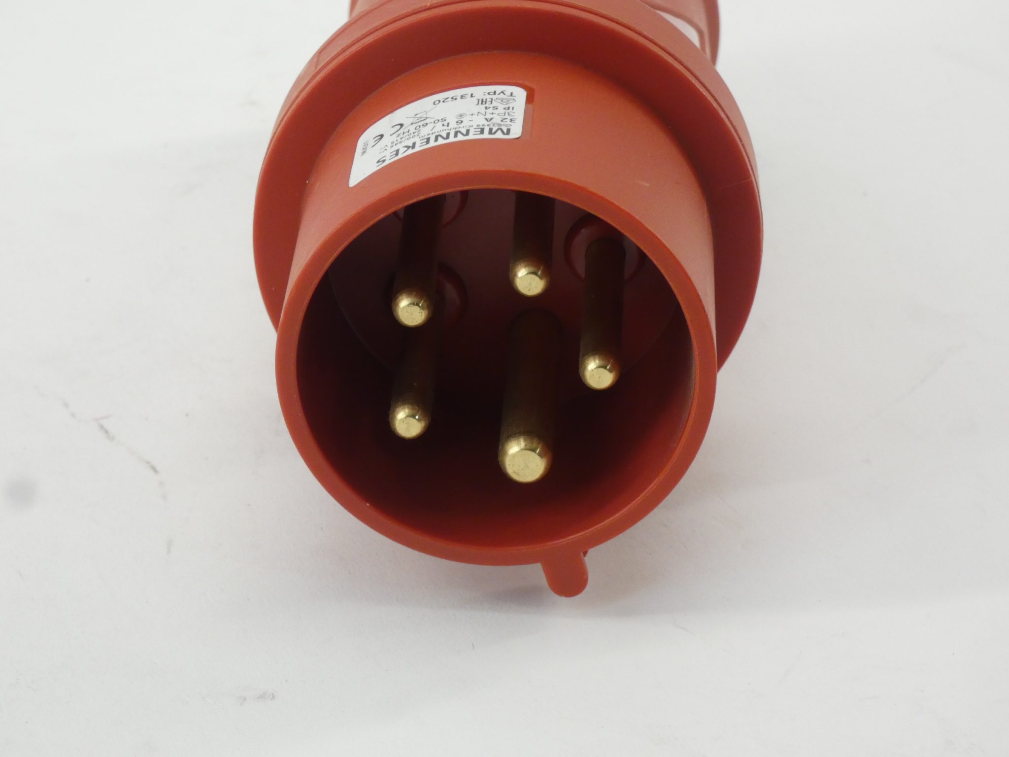 Mennekes 13520 Red Male Pin Sleeve Plug 32A-6h IP54 200/415V – GPM Surplus