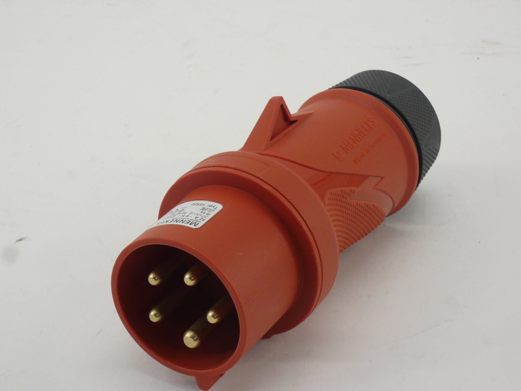 Mennekes 13520 Red Male Pin Sleeve Plug 32A-6h IP54 200/415V – GPM Surplus
