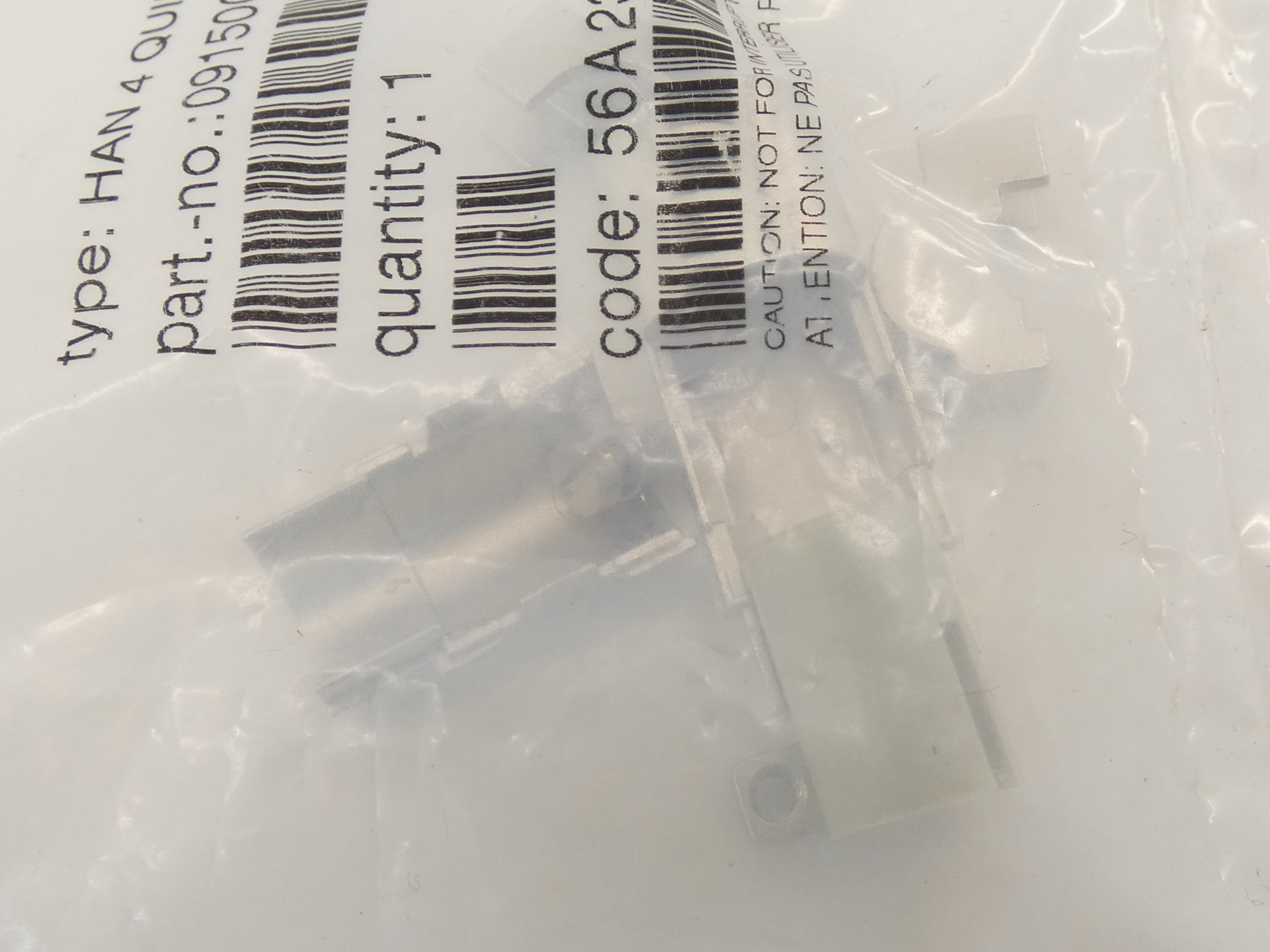 *Lot of 2* Harting 09150043013 Connector HAN 4 Quintax STI Harting 3-9 ...