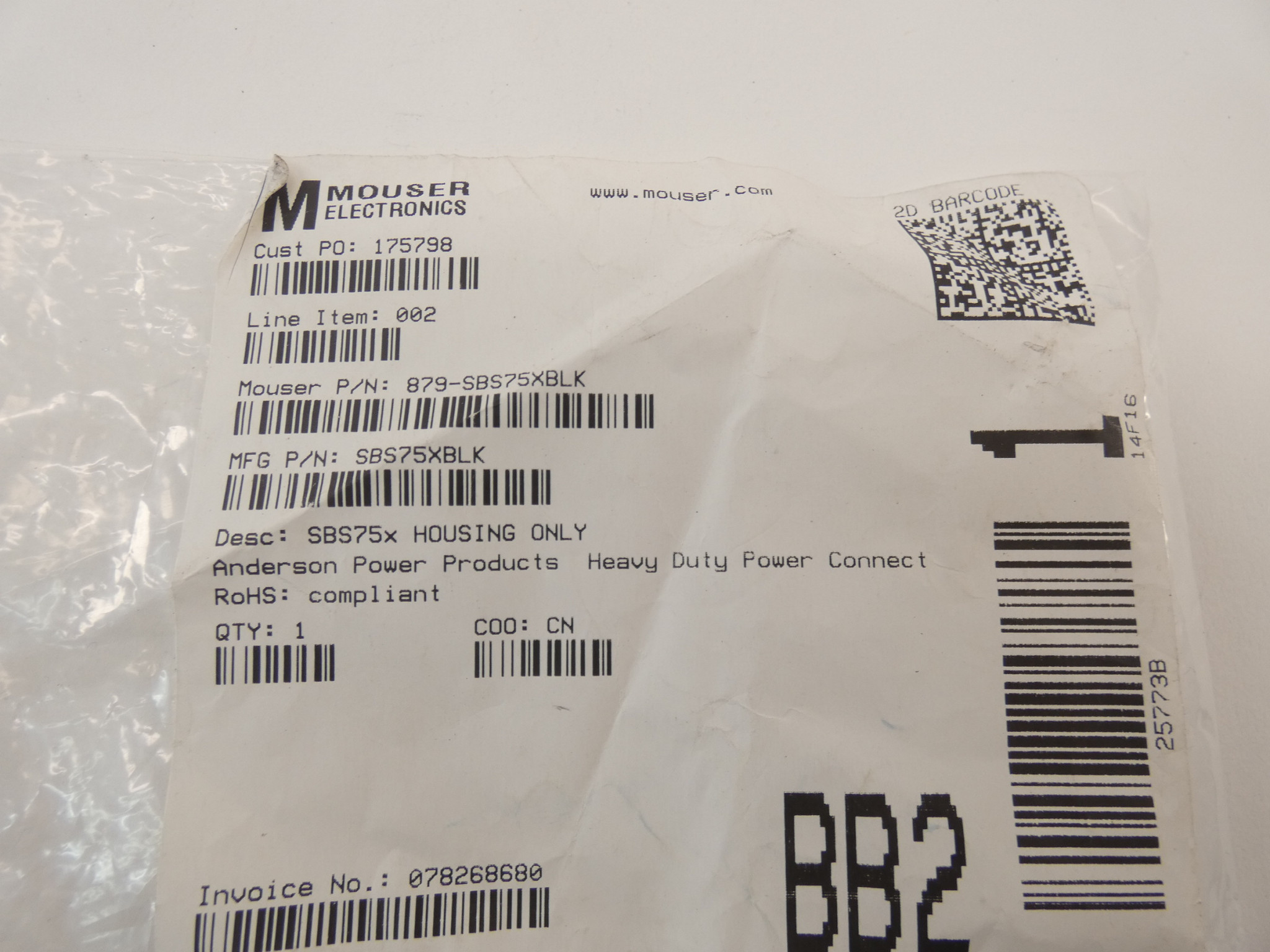 Anderson Power SBS75XBLK SBS75 Black Housing Only Connector – GPM Surplus