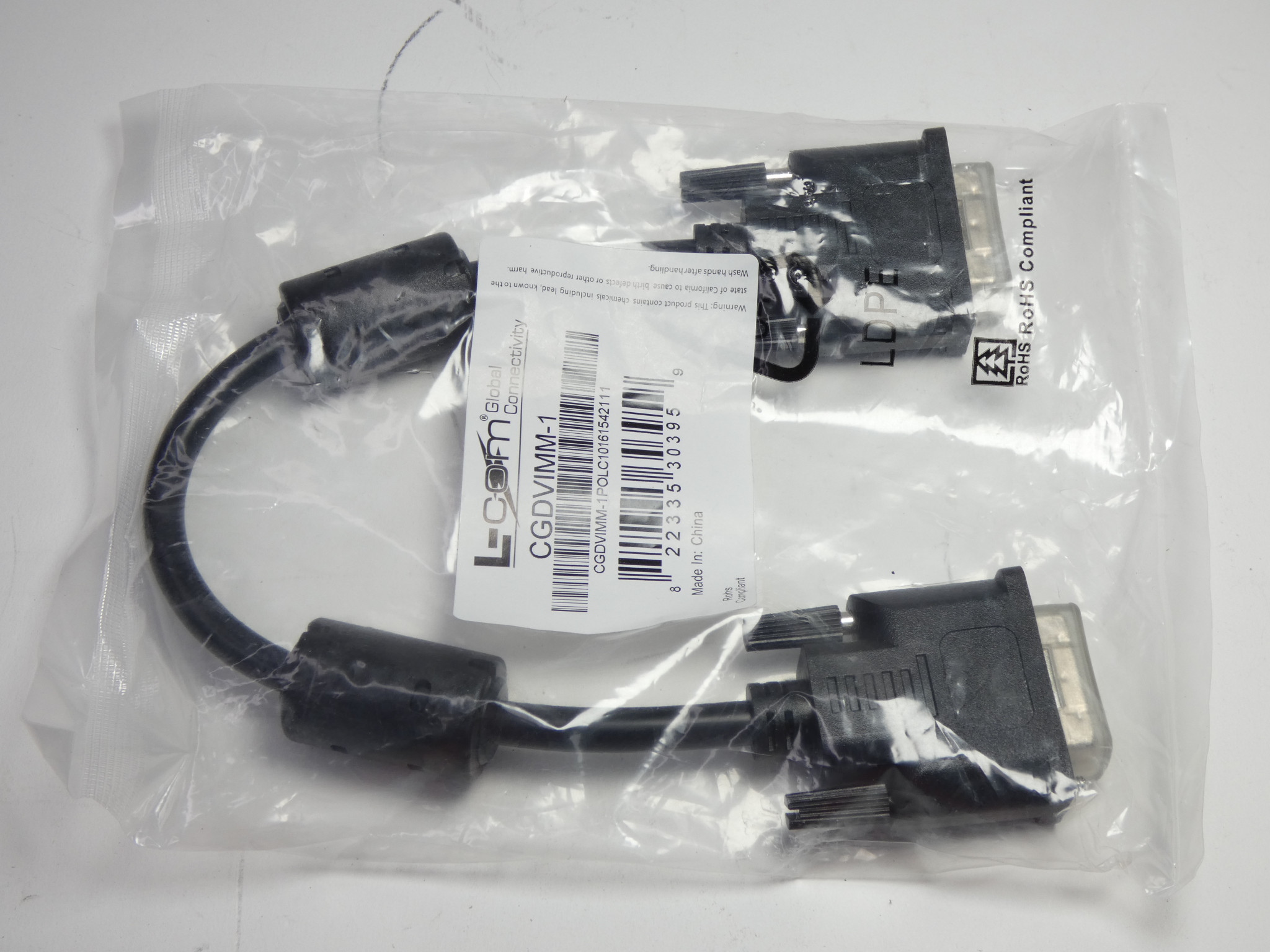 L-Com CGDVIMM-1 Cable DVI-D Plug Black 1Ft – GPM Surplus