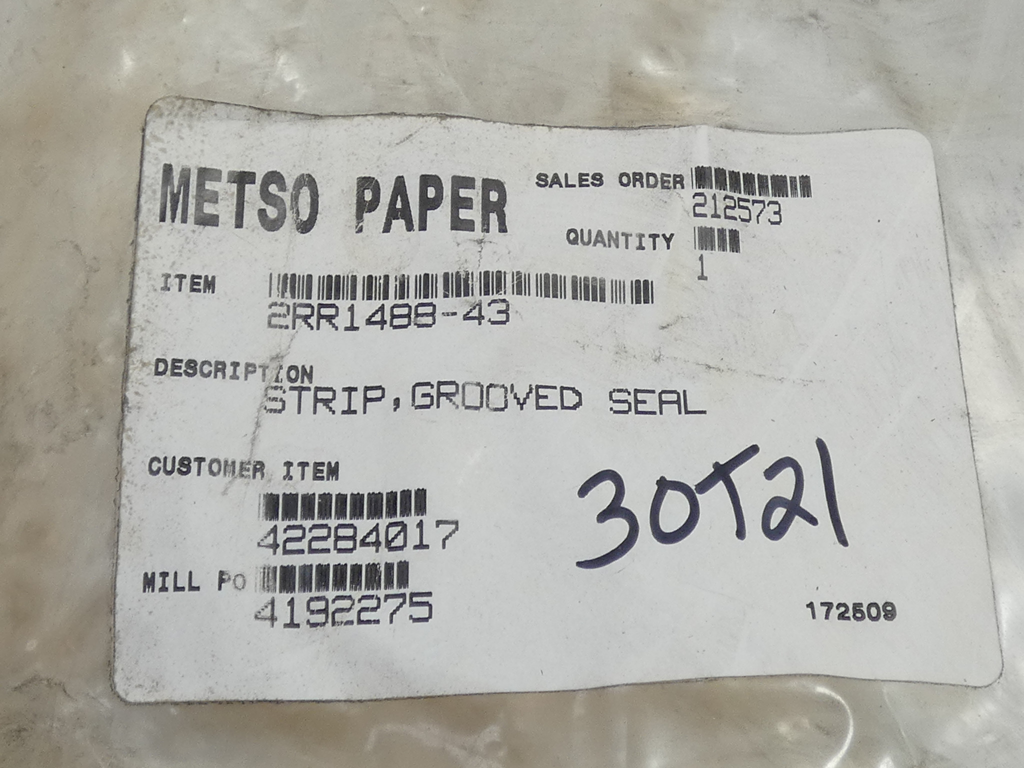 Metso Paper 2RR1488-43 Groove Seal Strip – GPM Surplus