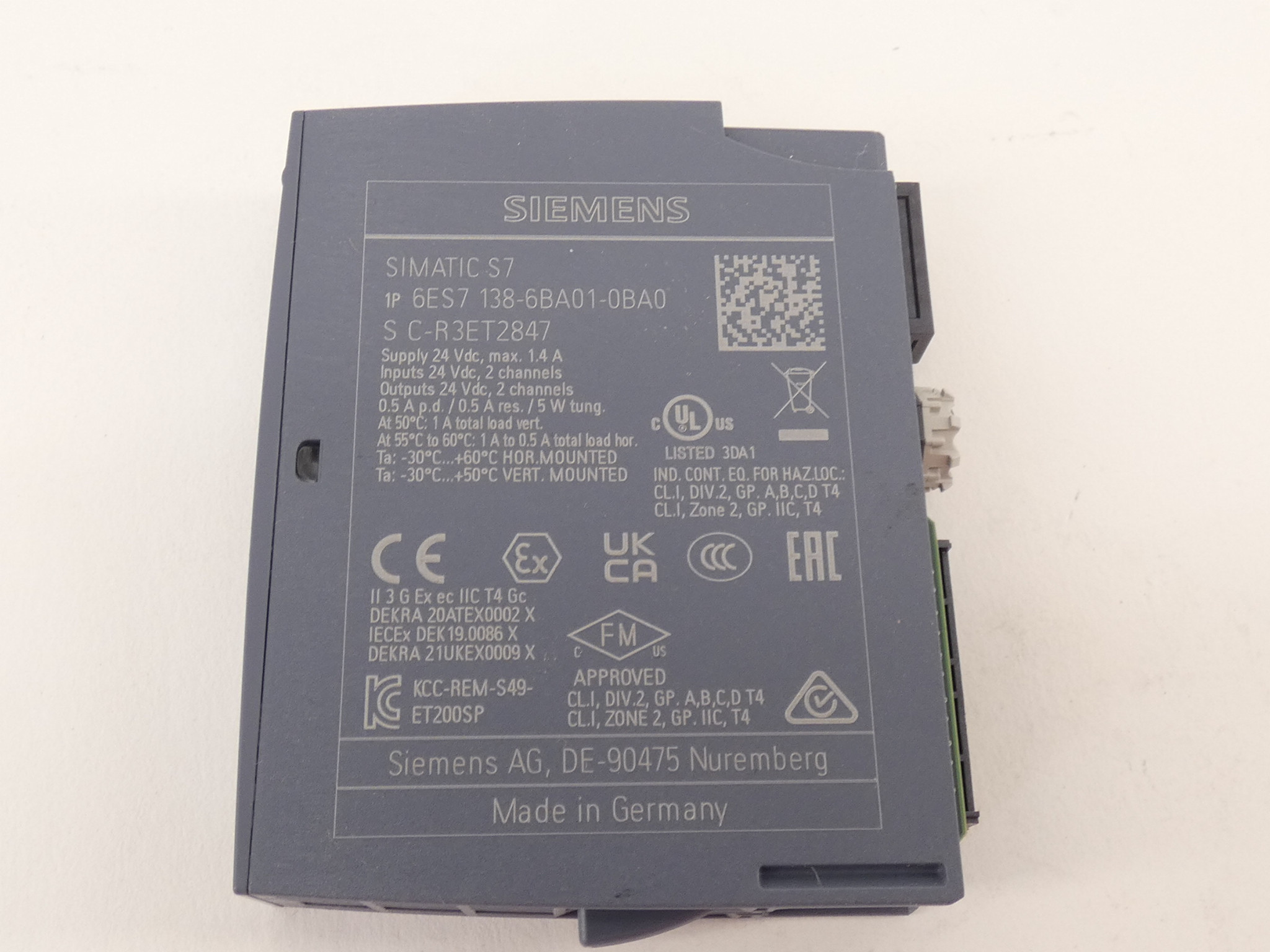Siemens 6ES 7138-6BA01-0BA0 Module Simatic S7 ET 200SP – GPM Surplus