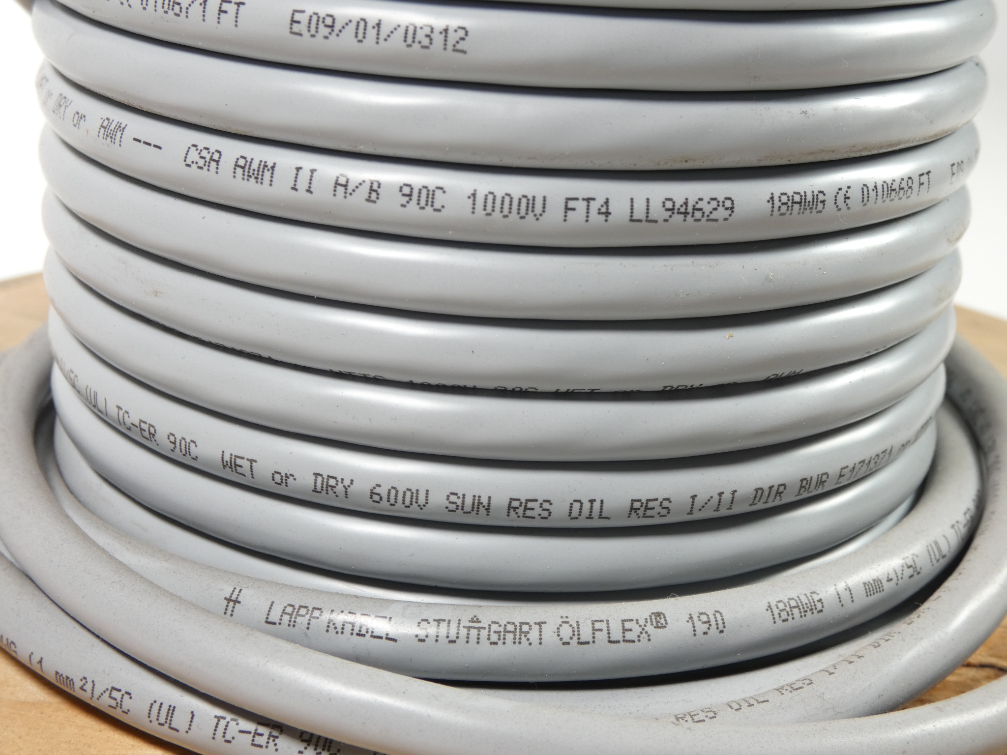 601805 Olflex 190 Flexible Power Control Gray Cable 18AWG 5C PVC – GPM ...