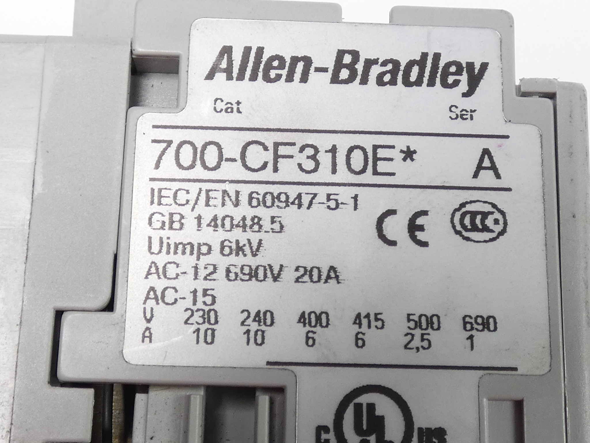 Allen-Bradley 700-CF310E Safety Control Relay 600VAC 24VDC Coil Ser.A ...