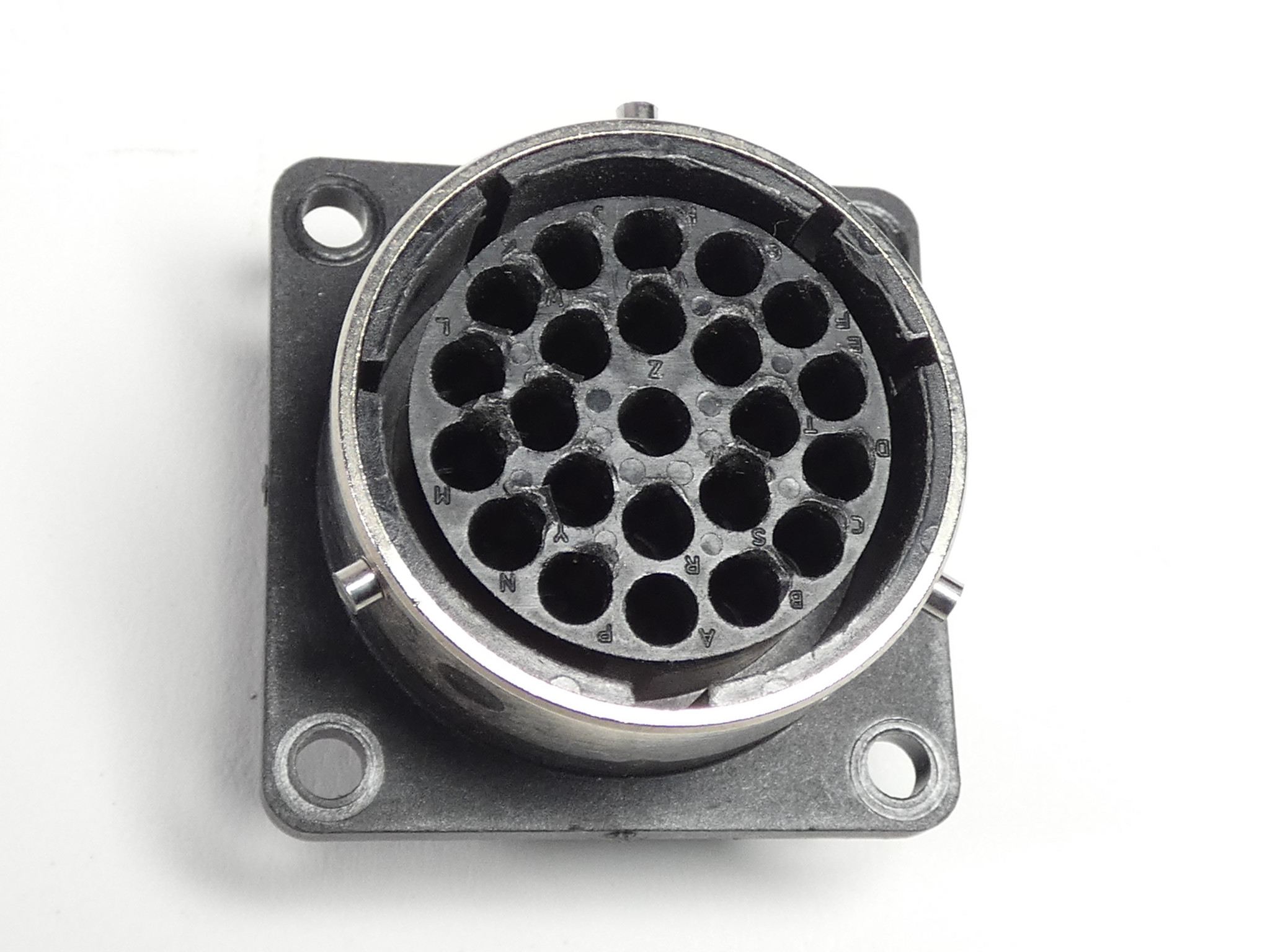 *Lot of 48* Black Connector Panel Mount Square Flange Receptacle 23-Pos ...