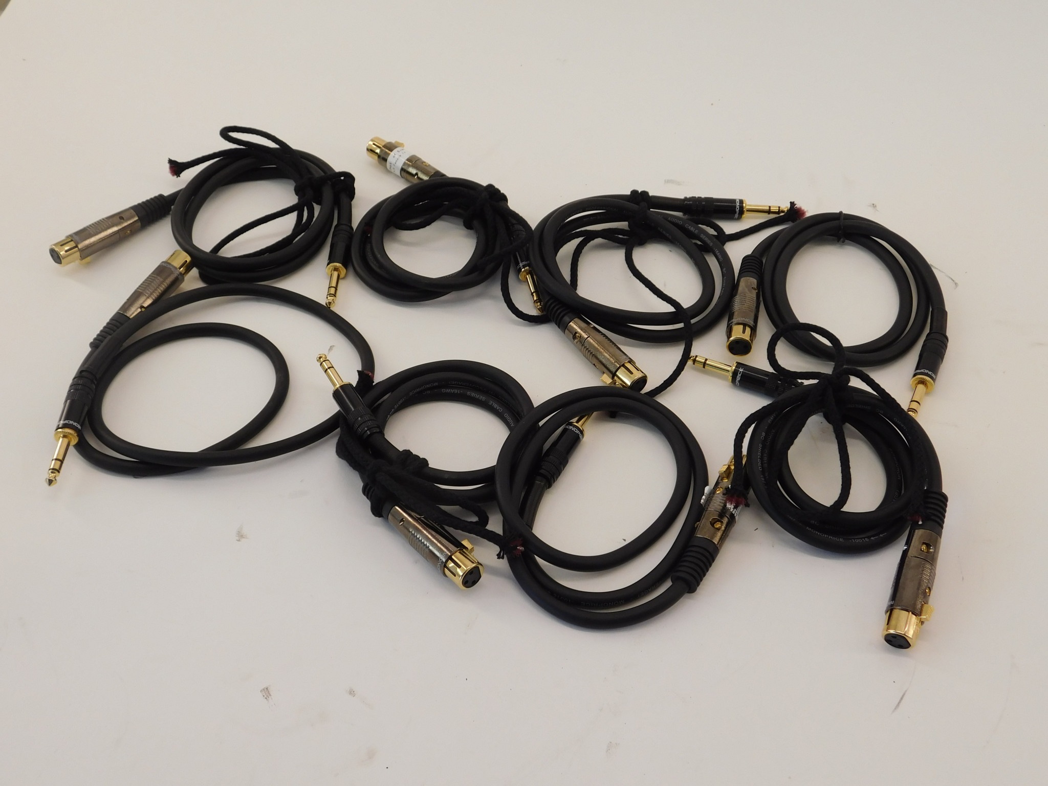 *Lot of 8* Monoprice 3′ XLR 3-Pin to 1/4 Professional Audio Cable Gold ...