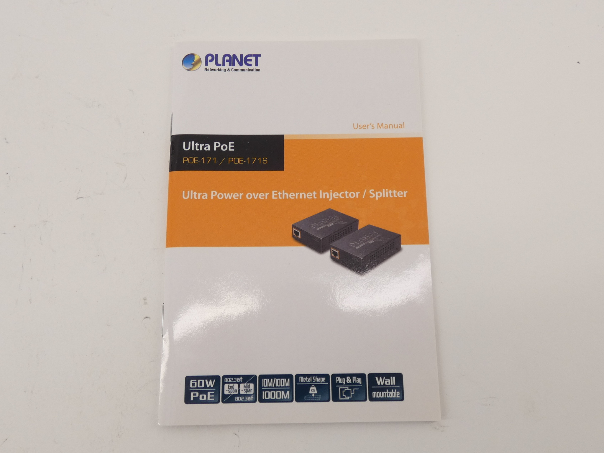 Planet POE-171S 10/100/1000Mbps Single-Port Ultra PoE Splitter 24V 60W ...