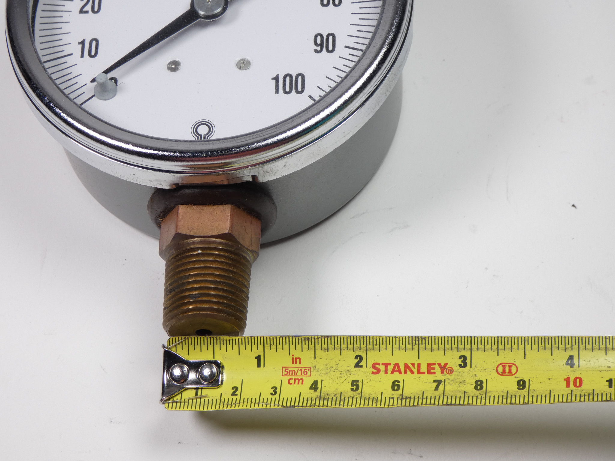 Bourdon 3-1/2″ Pressure Gauge 0-100PSI 1/2″NPT Bottom Connection – GPM ...