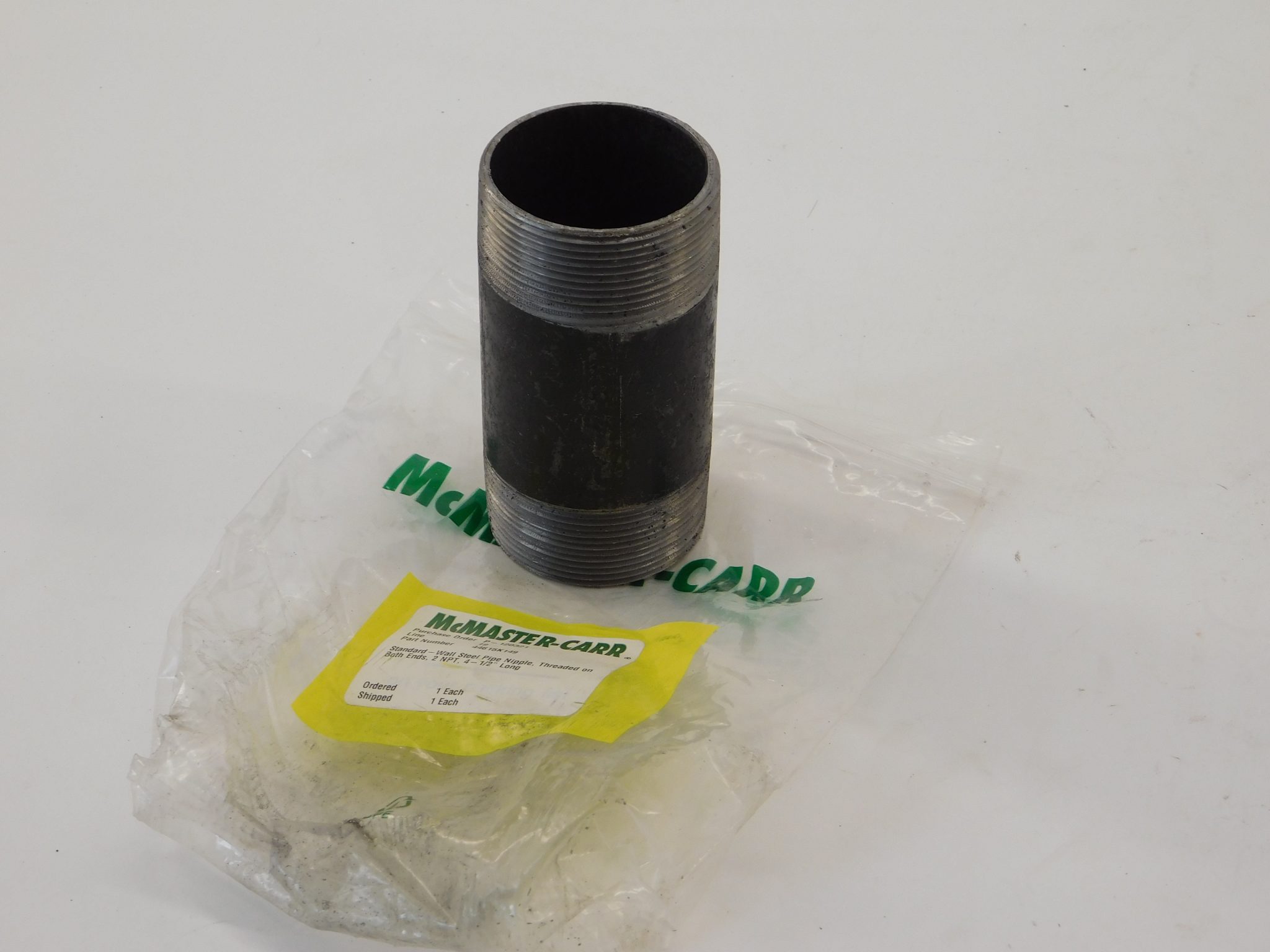 McMaster-Carr 44615K149 4-1/2″ Wall Steel Pipe Threaded Both Ends – GPM ...