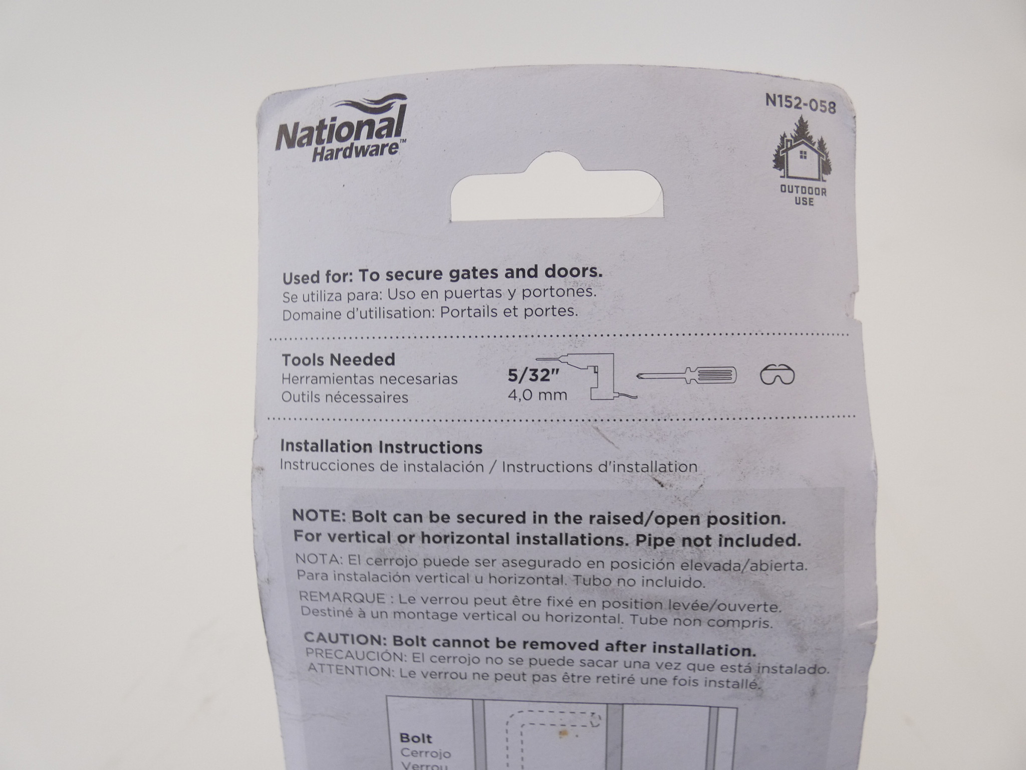 National Hardware N152-058 Cane Bolt 1/2″ x 12″ Zinc Plated – GPM Surplus