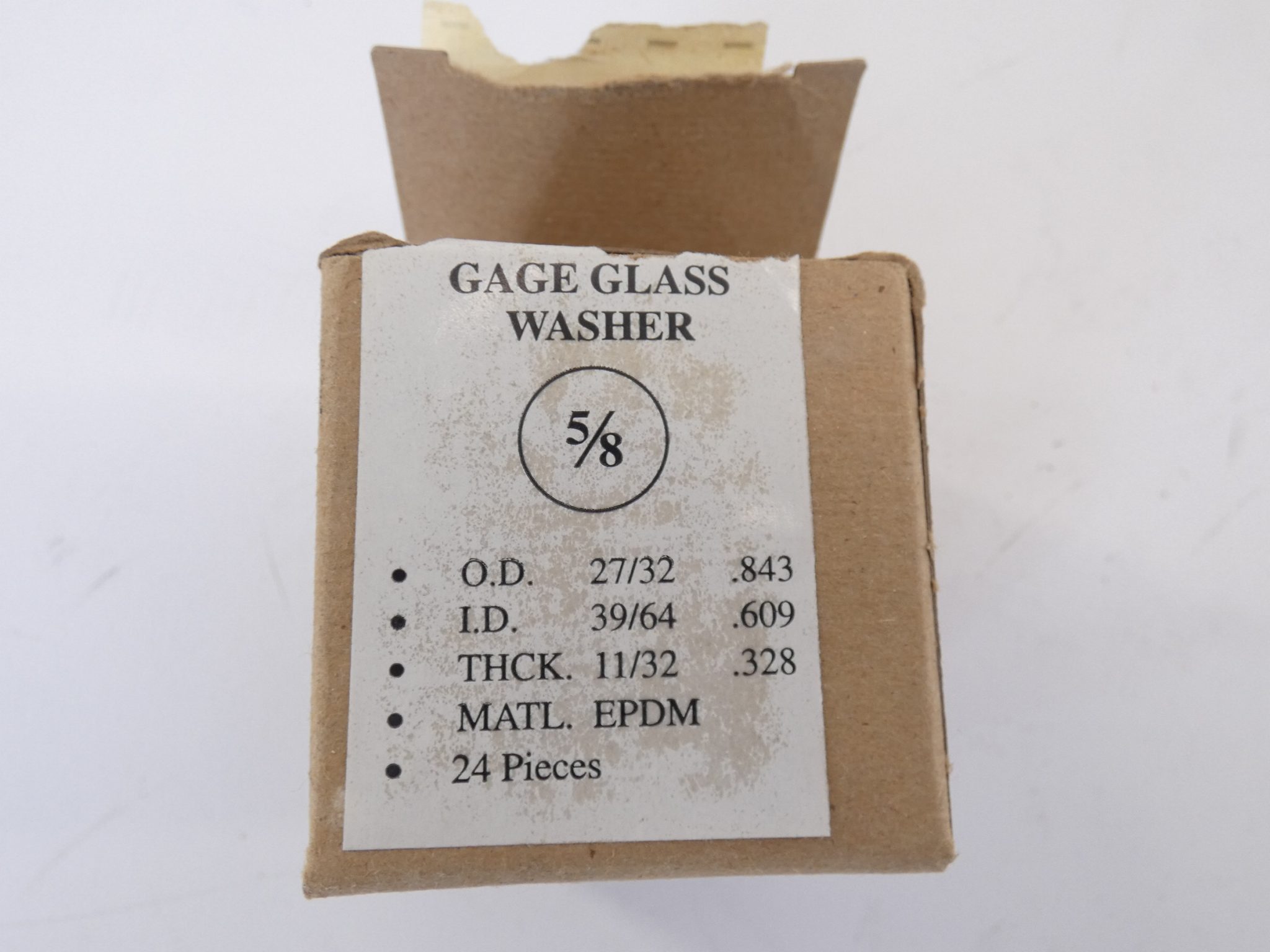 *Box of 24* TGR Gage Glass Washer 5/8″ EPDM – GPM Surplus