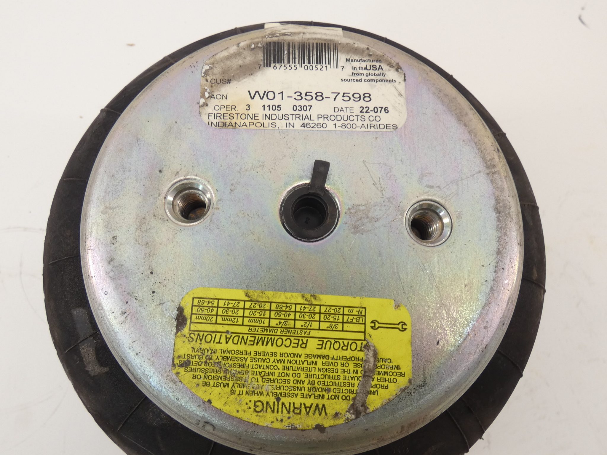 Firestone W01-358-7598 Single Convoluted Air Spring Airmount Isolators ...