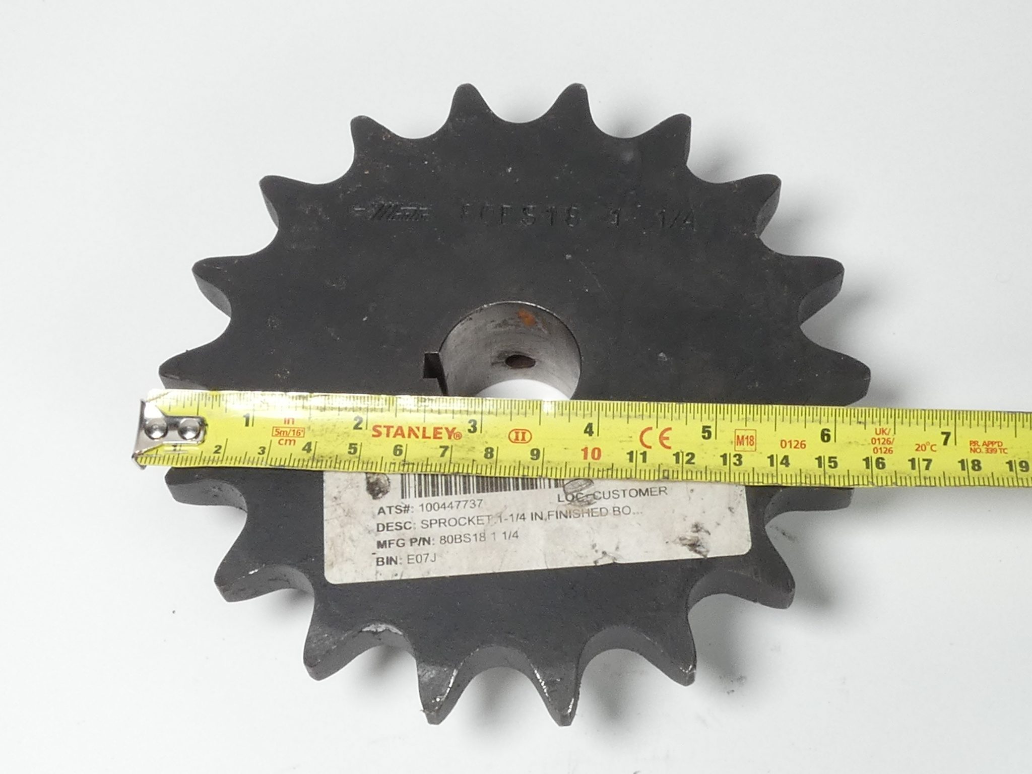 Martin 80BS18 Roller Chain Sprocket 1-1/4″ Bore 18-Teeth – GPM Surplus