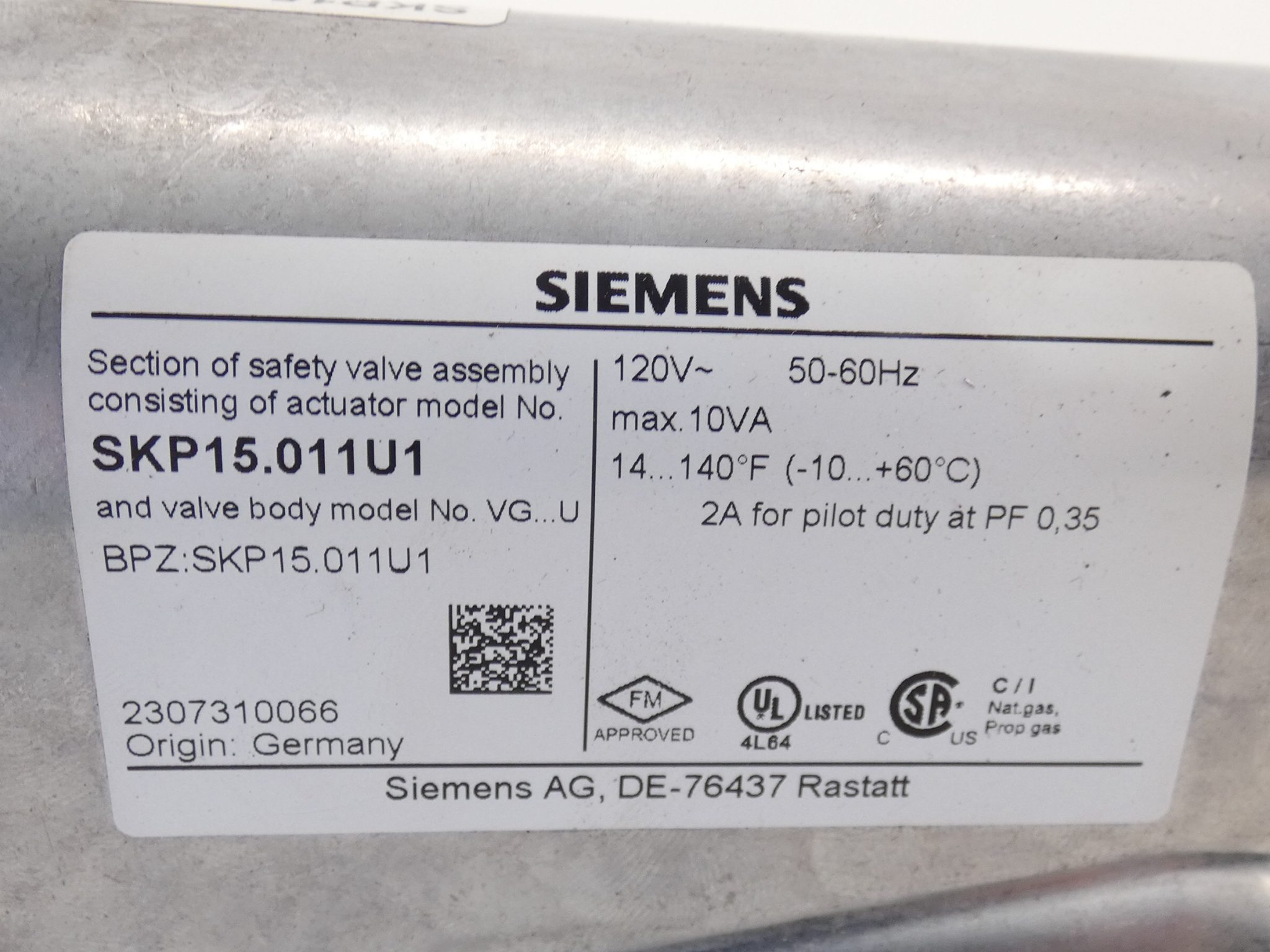 Siemens SKP15.011U1 Valve Actuator 120V 50/60Hz – GPM Surplus