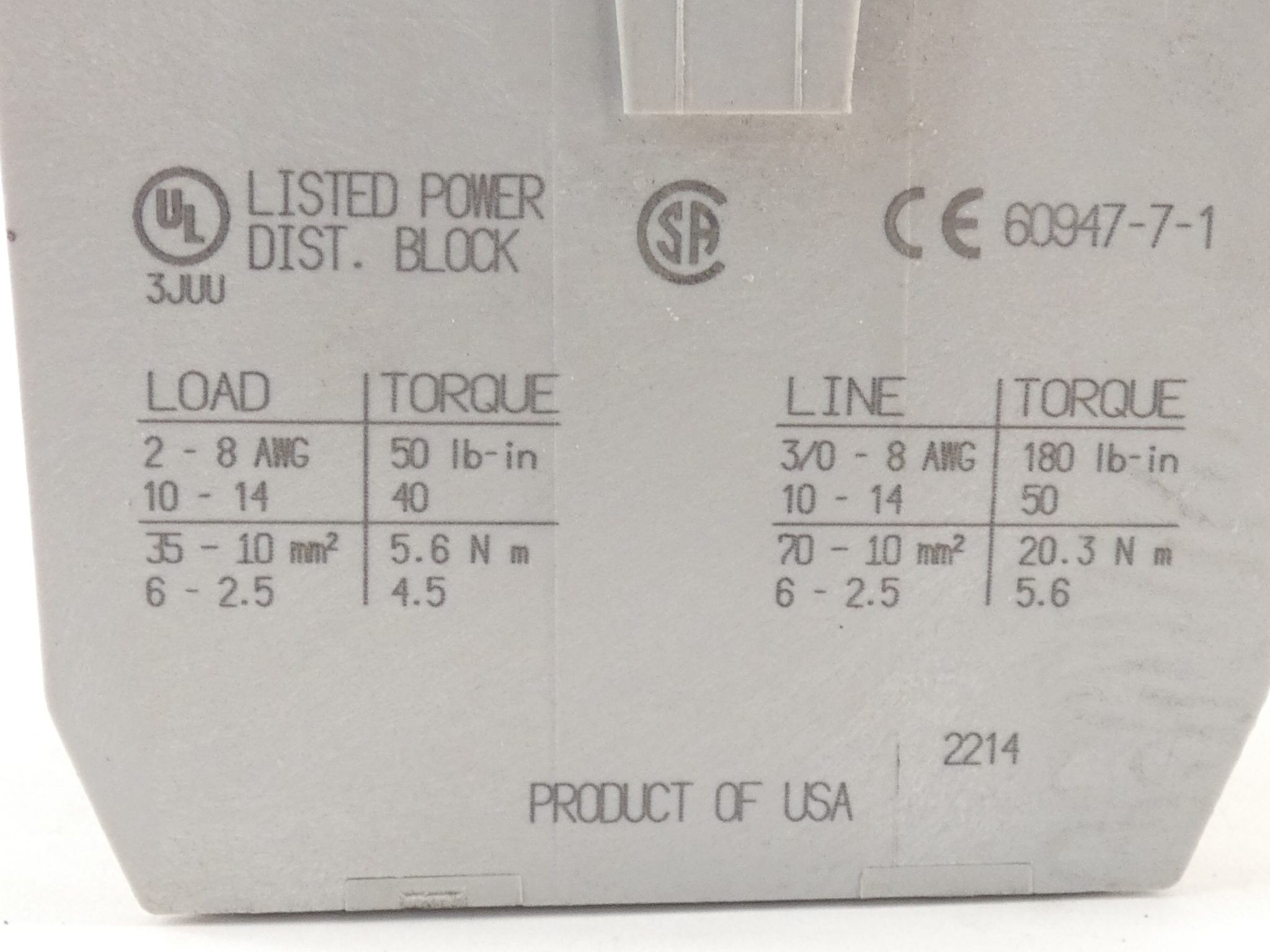 Allen-Bradley 1492-PDE1C142 Power Distribution Block 200A 600V – GPM ...