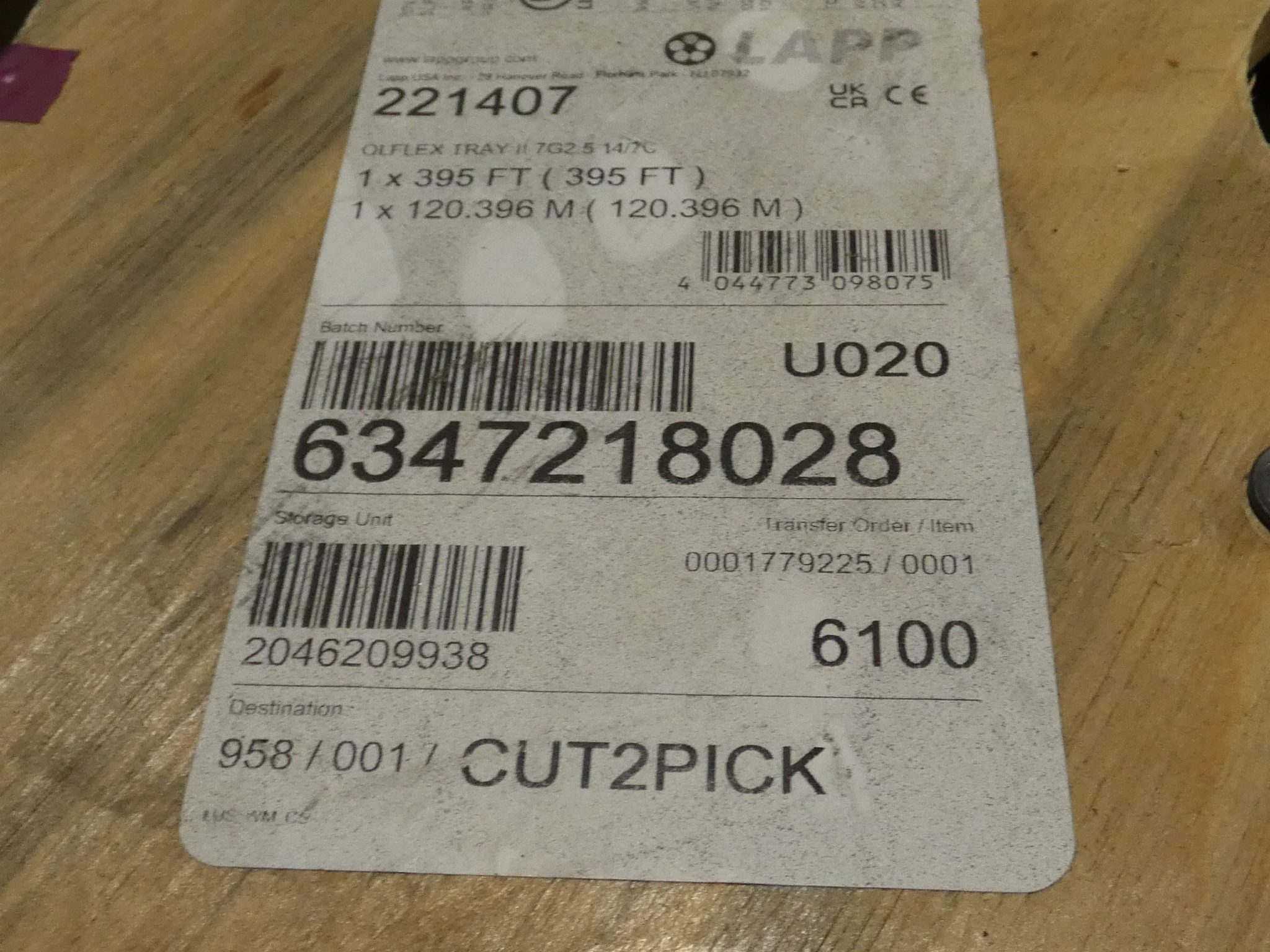 Lapp 221407 Olflex Tray II Cable 7G2.5 14AWG Full Length Unknown 14/7C ...