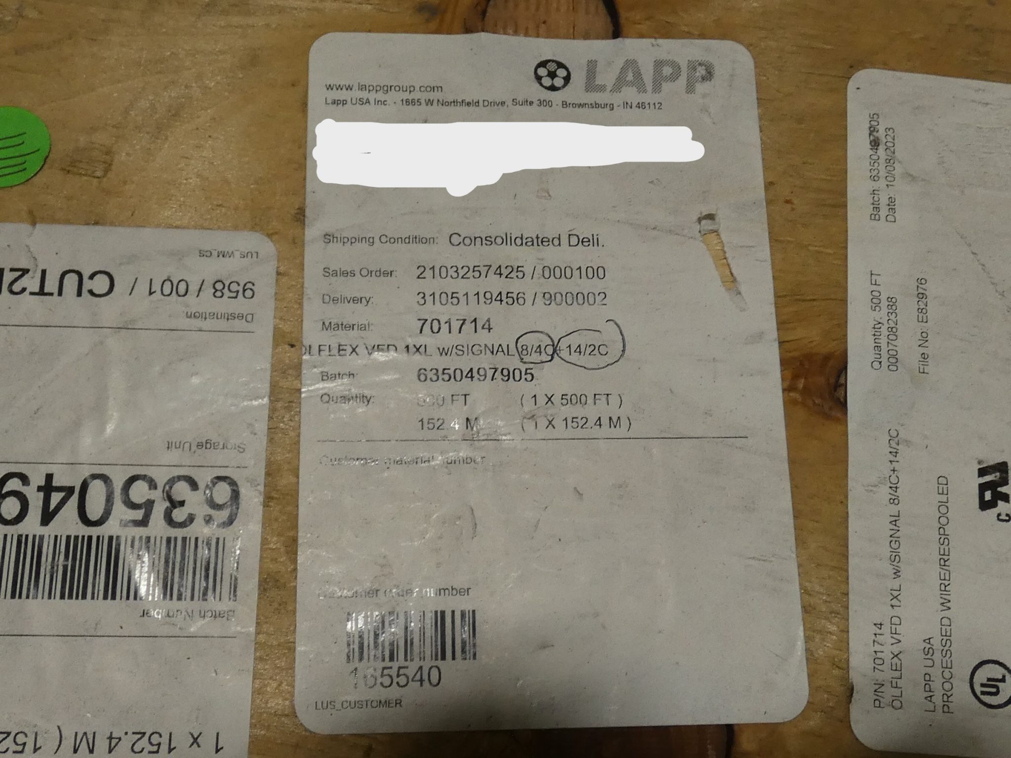 Lapp 701714 Olflex VFD 1XL W/ Signal 8/4C+14/2C Cable Full Length ...