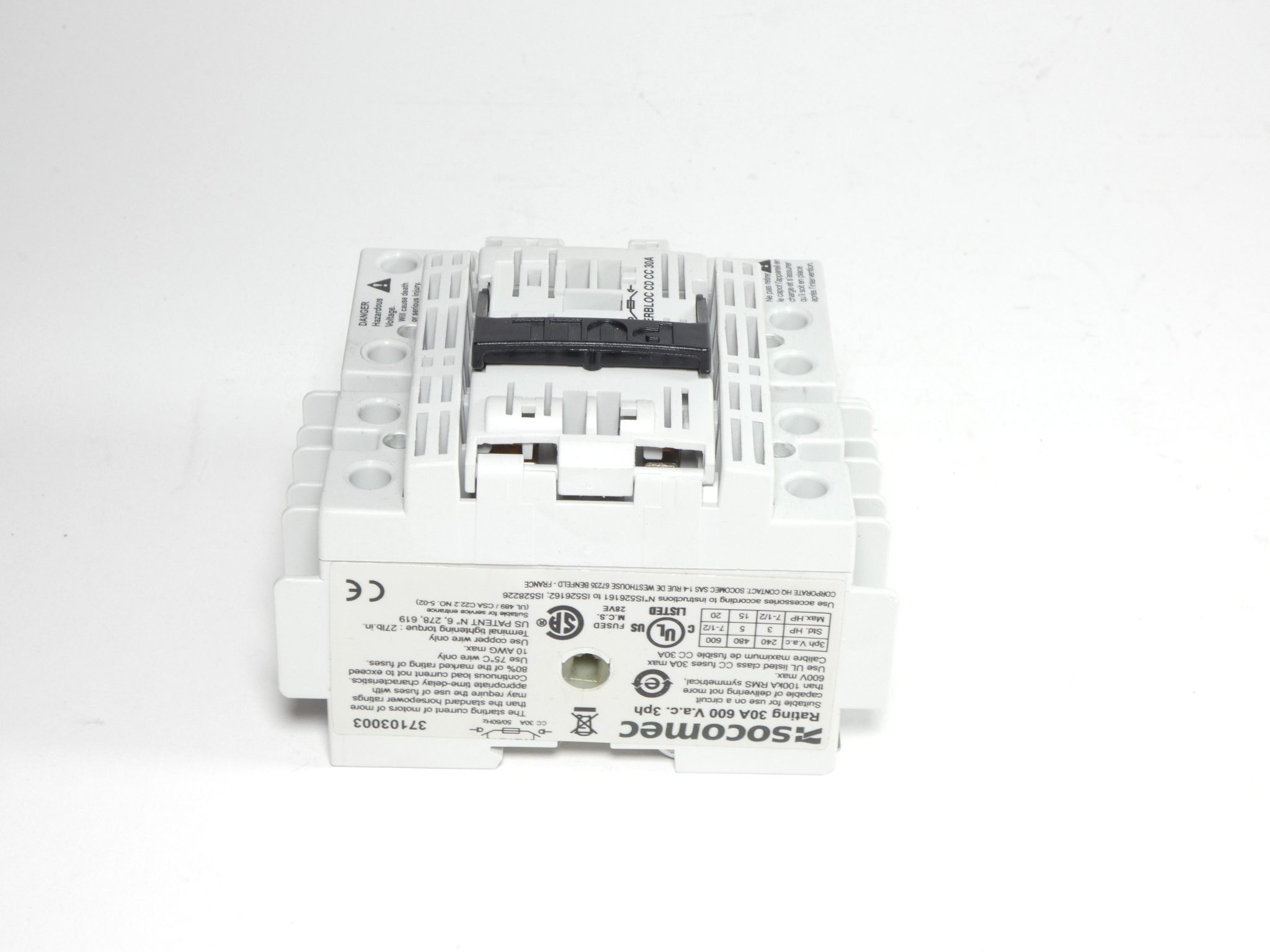 Socomec 37103003 Fusible Disconnect Switch 3PH FUSERBLOC 600VAC 30A ...