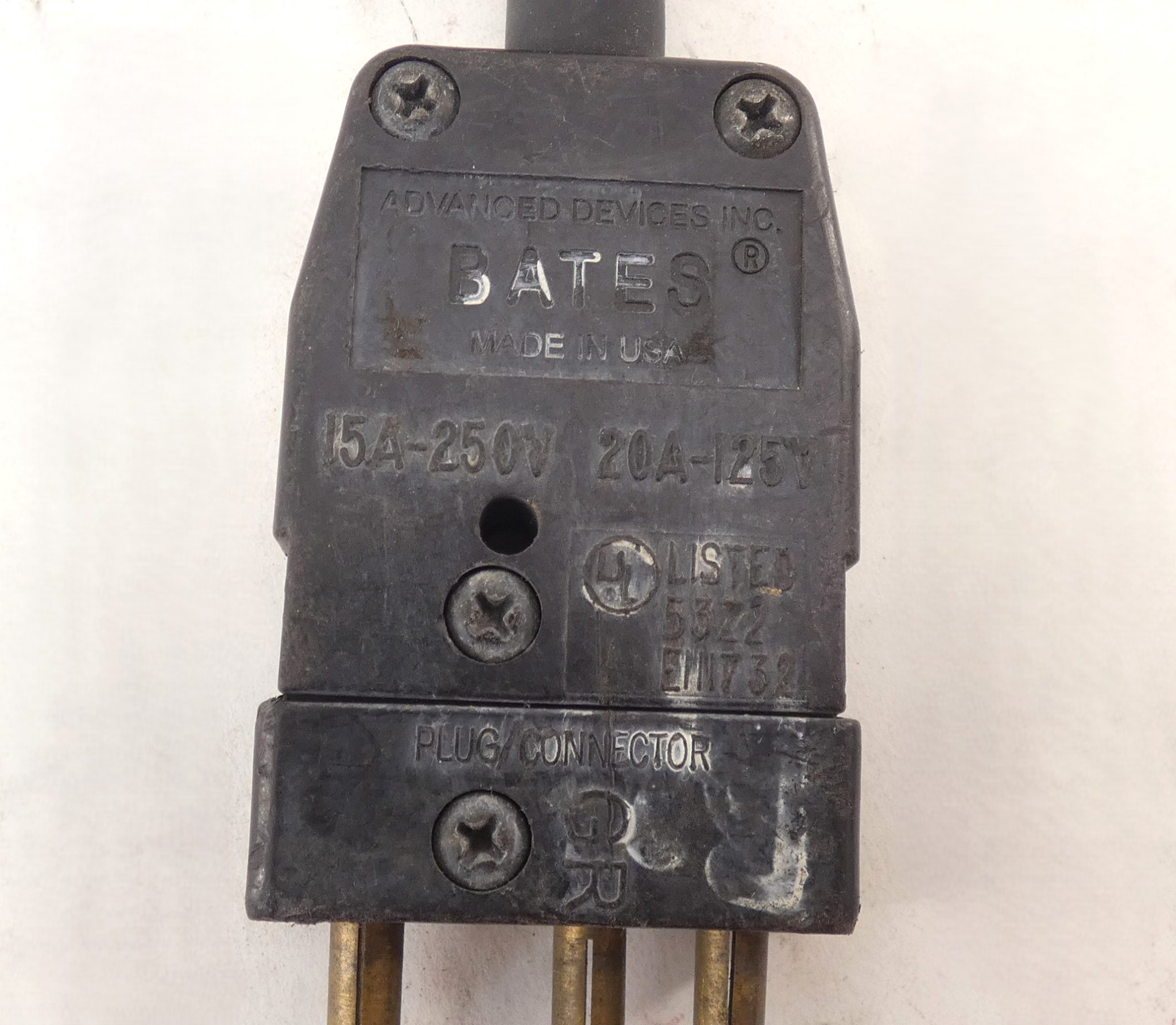 Advanced Devices Bates Male Stage Pin To Hubbell Female Adapter 15/20A ...