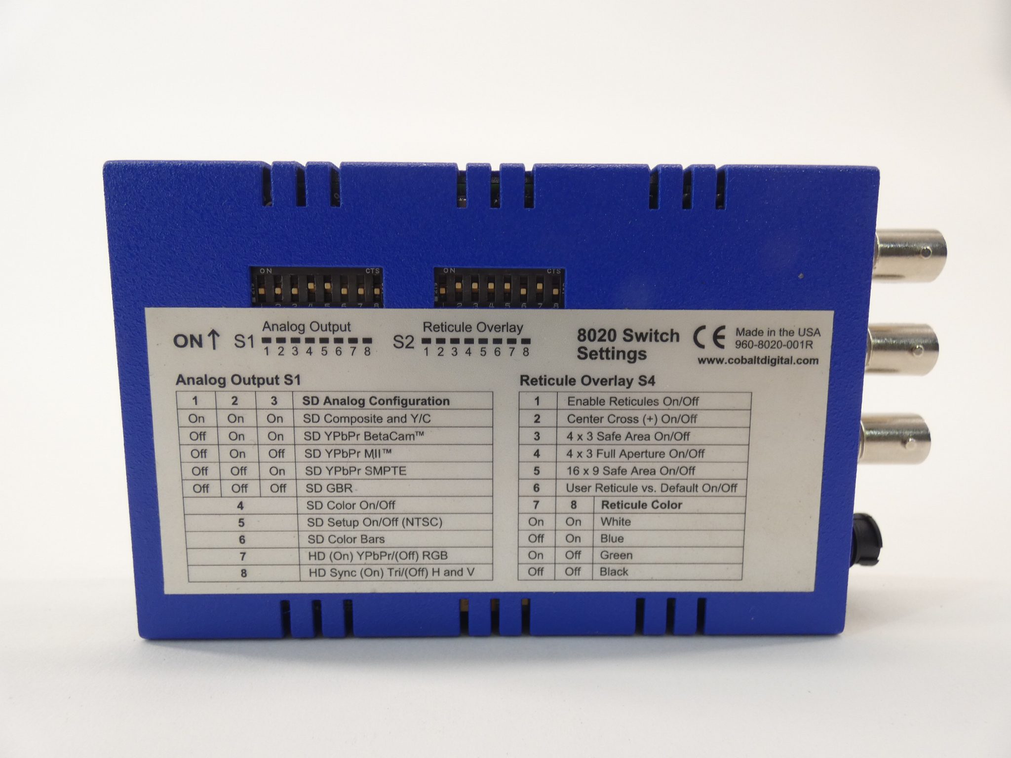 Cobalt HD-8020 Dual Rate HD/SD-SDI to Analog Converter – GPM Surplus