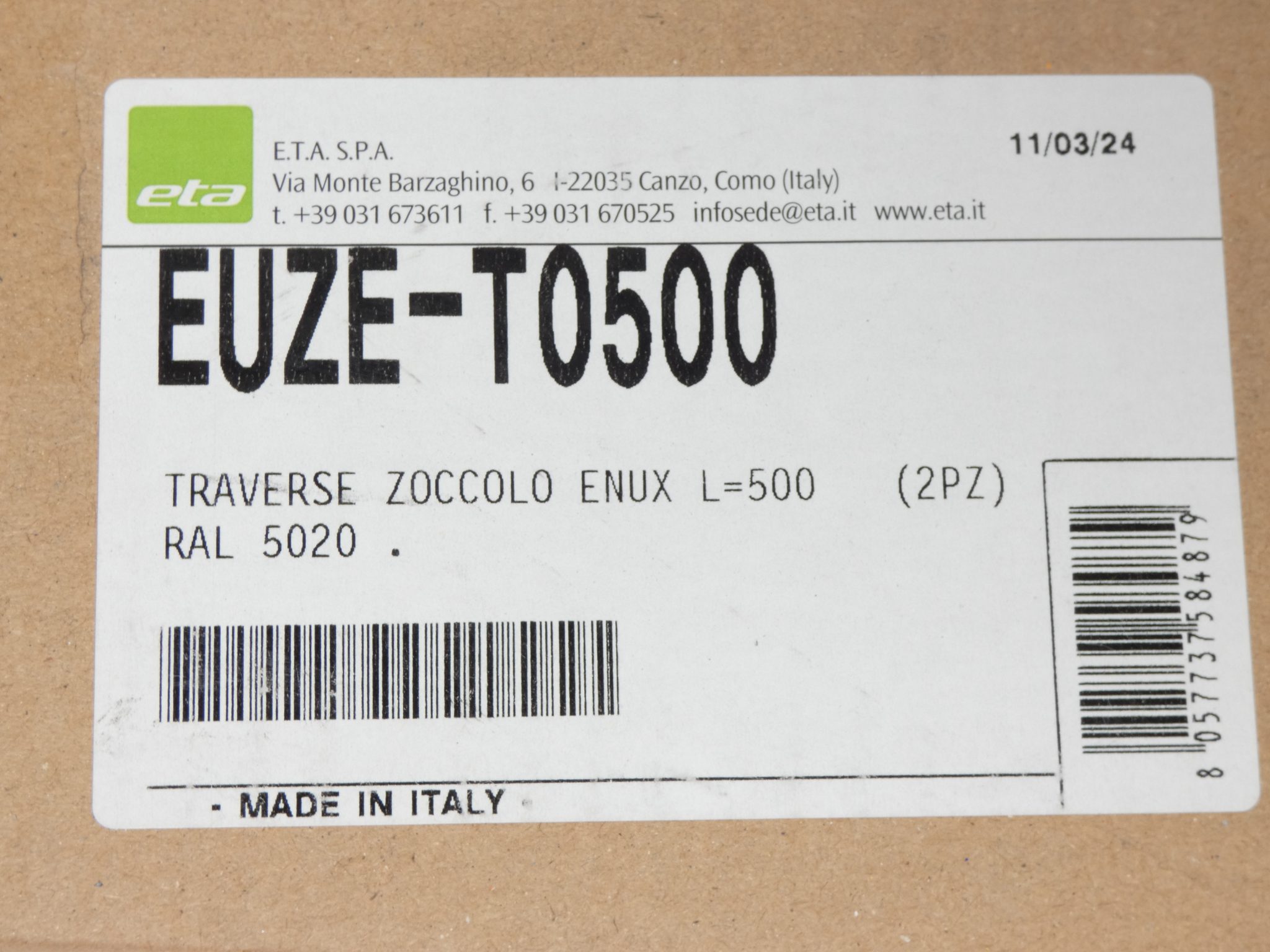 ETA EUZE-T0500 ENUX Plinth Panel RAL 5020 – GPM Surplus