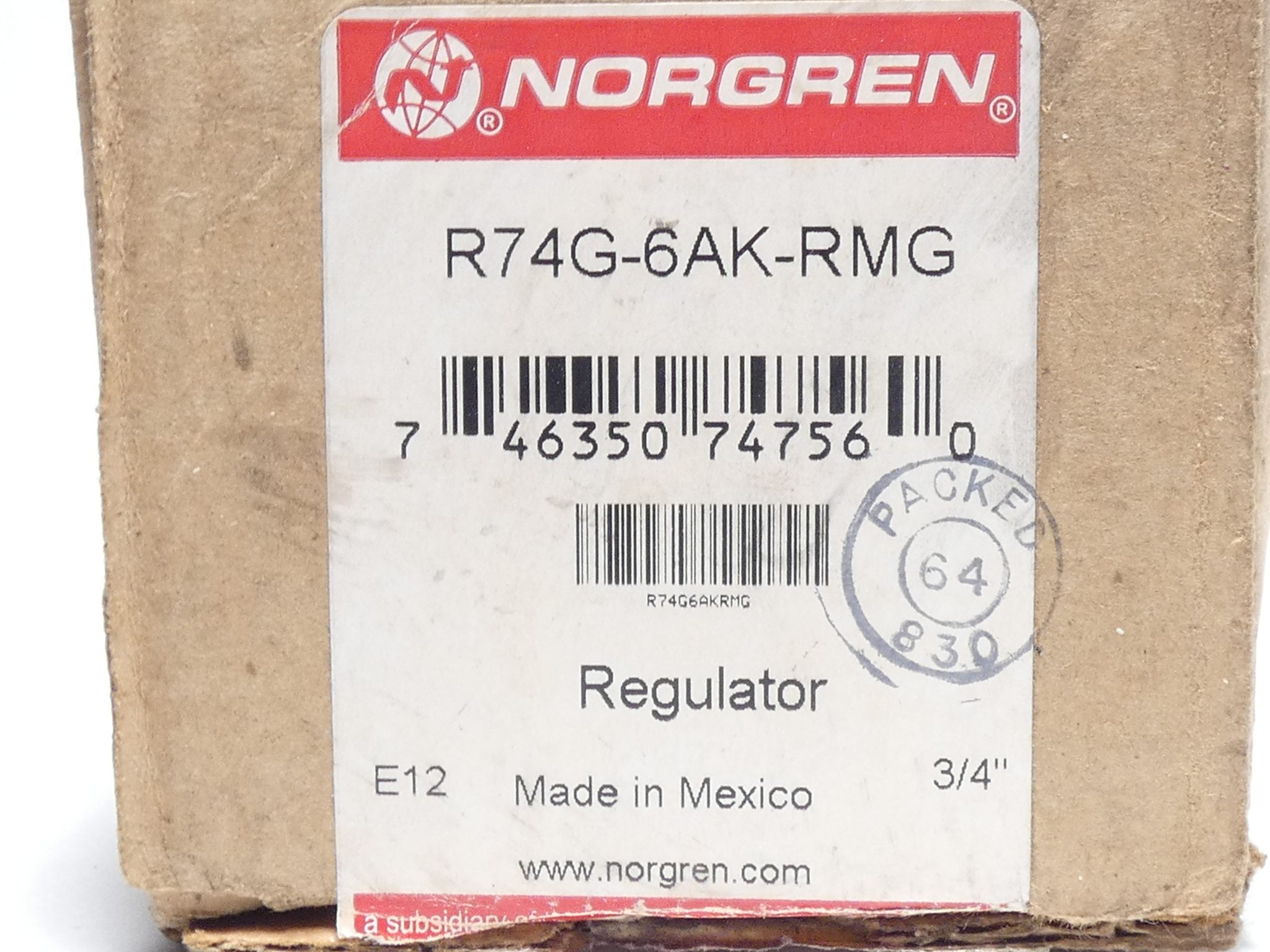 Norgren R74G-6AK-RMG Pneumatic Pressure Regulator 3/4″ 300PSI 21 Bar ...